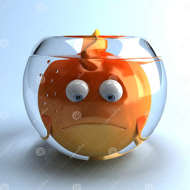 Sad goldfish stock illustration. Illustration of fish - 11660474