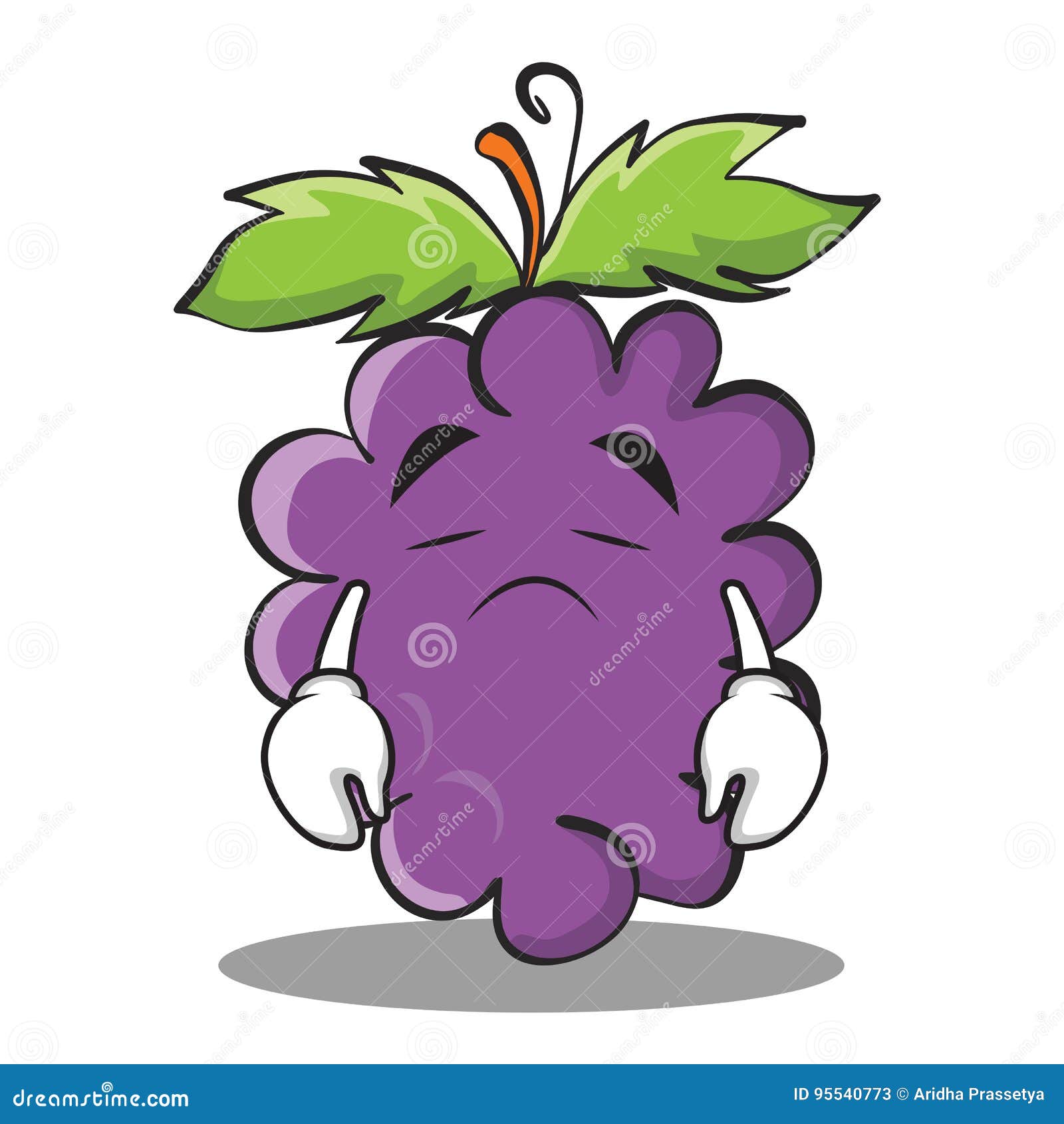 Sad Grape Character Cartoon Collection Stock Vector - Illustration of ...