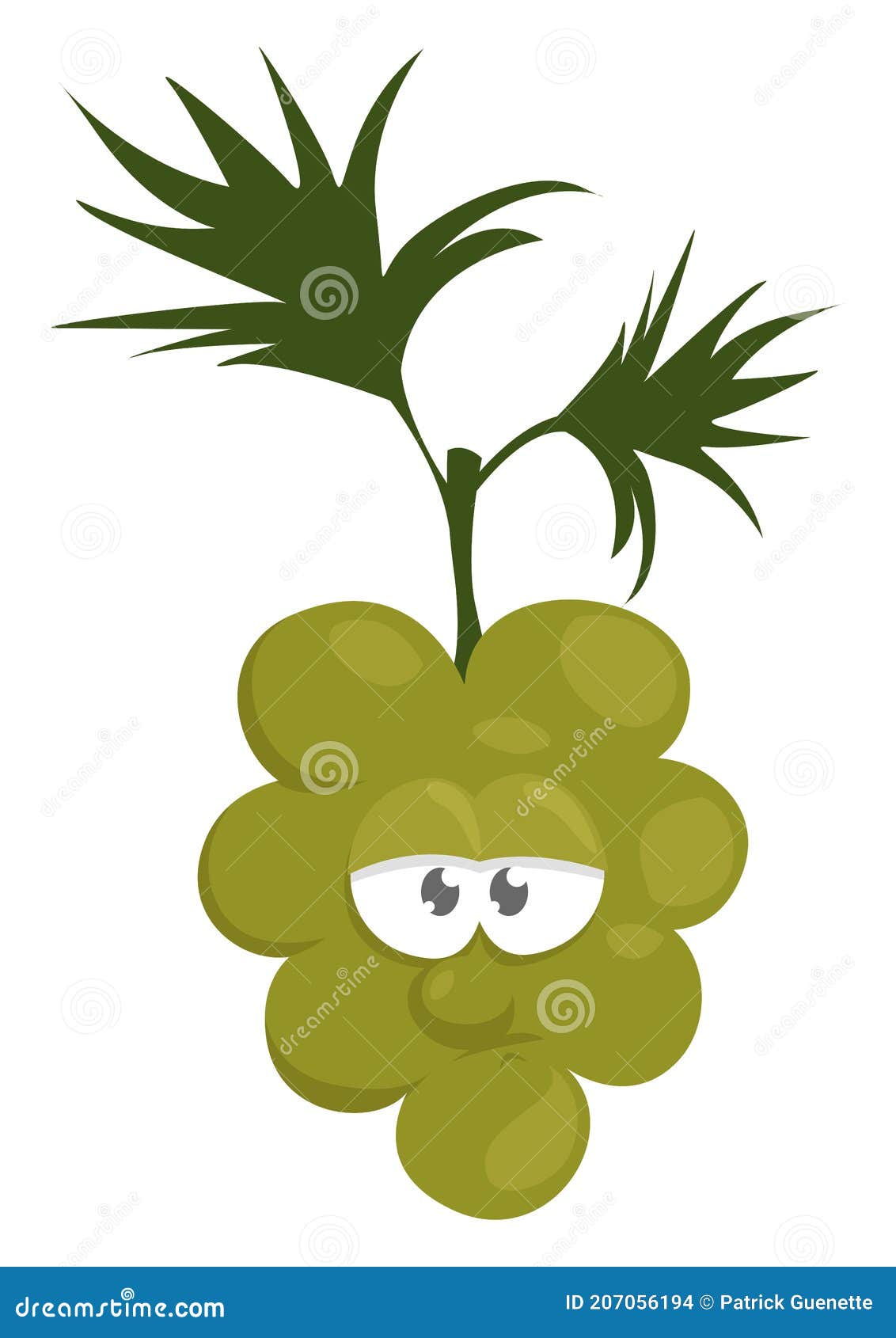 Crying Grapes Cartoon Character Emote Vector Illustration ...