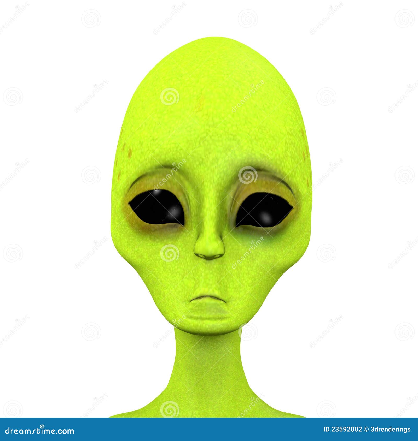 Sad green alien stock illustration. Illustration of smile - 23592002