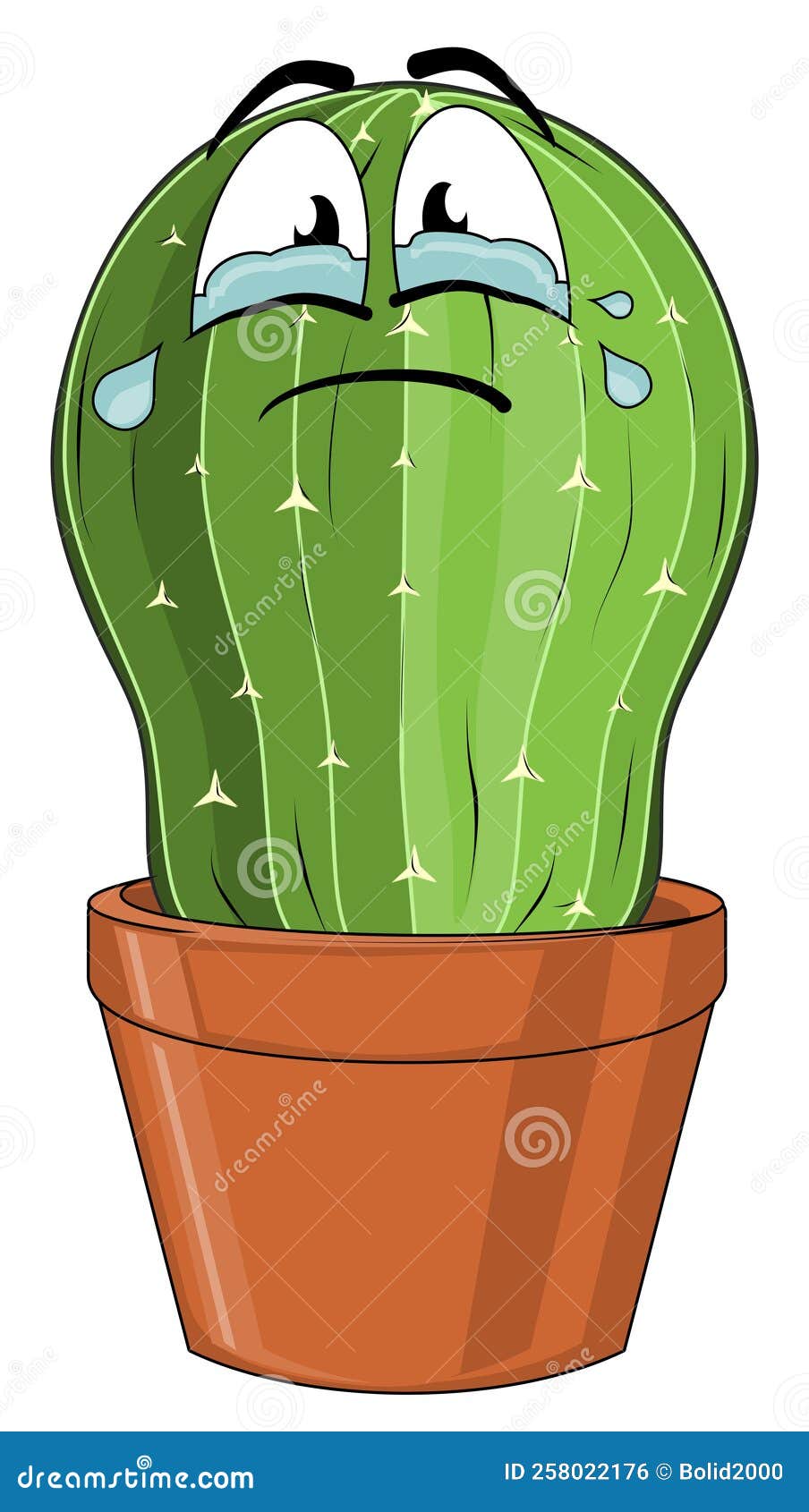 Green cactus cartoon stock illustration. Illustration of needle - 258022176