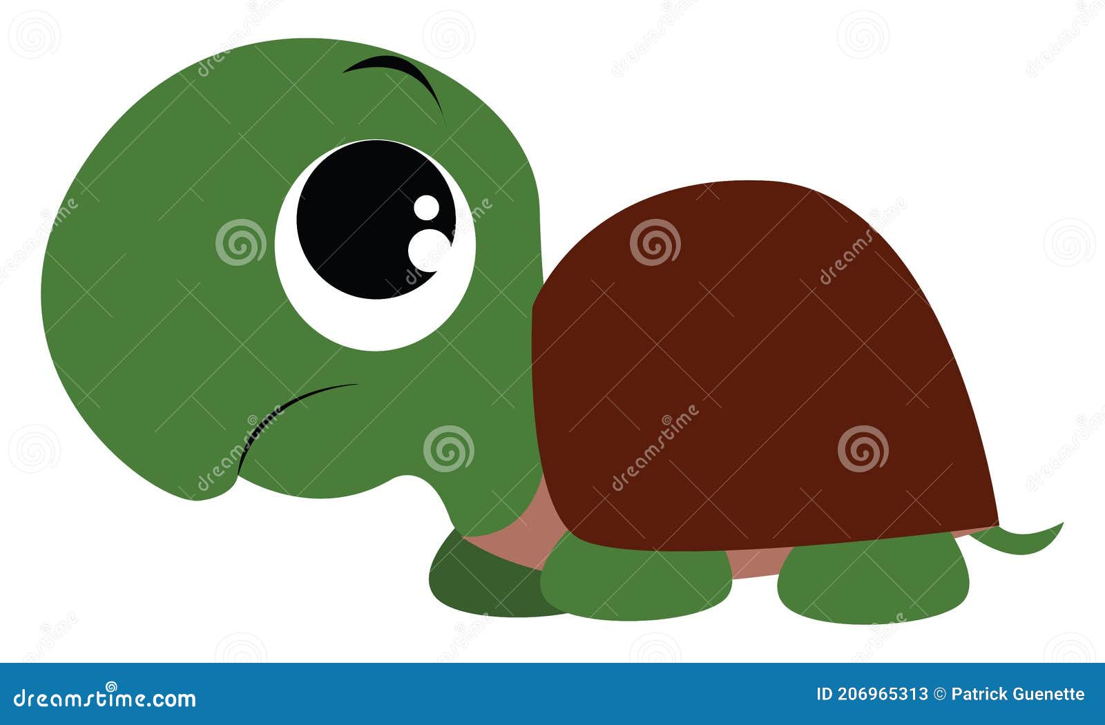 Sad Green Turtle, Illustration, Vector Stock Vector - Illustration of ...