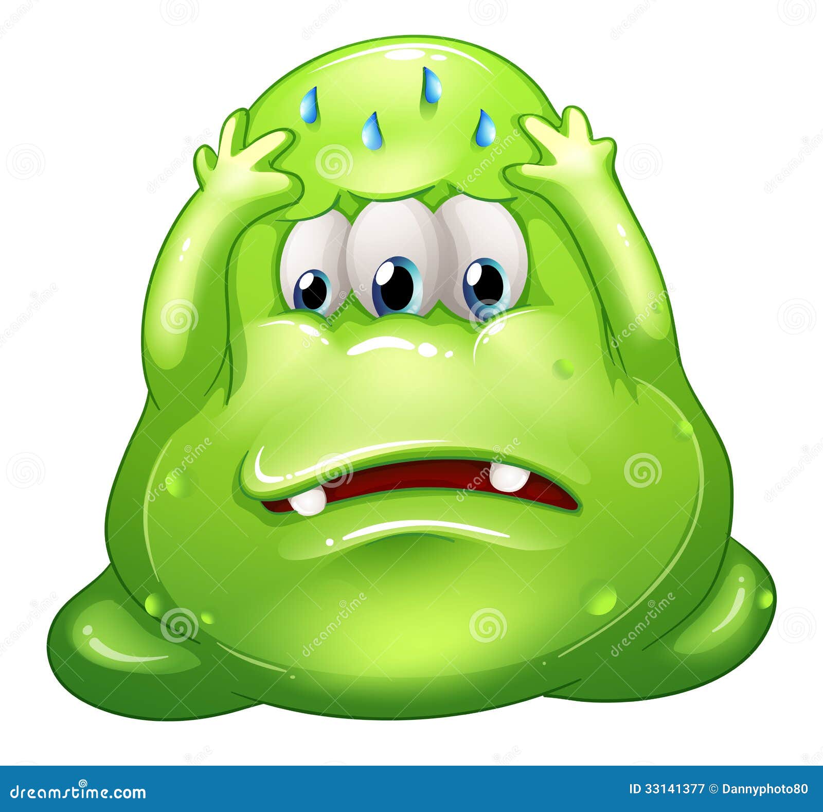 A sad greenslime monster stock vector. Illustration of fantasy - 33141377