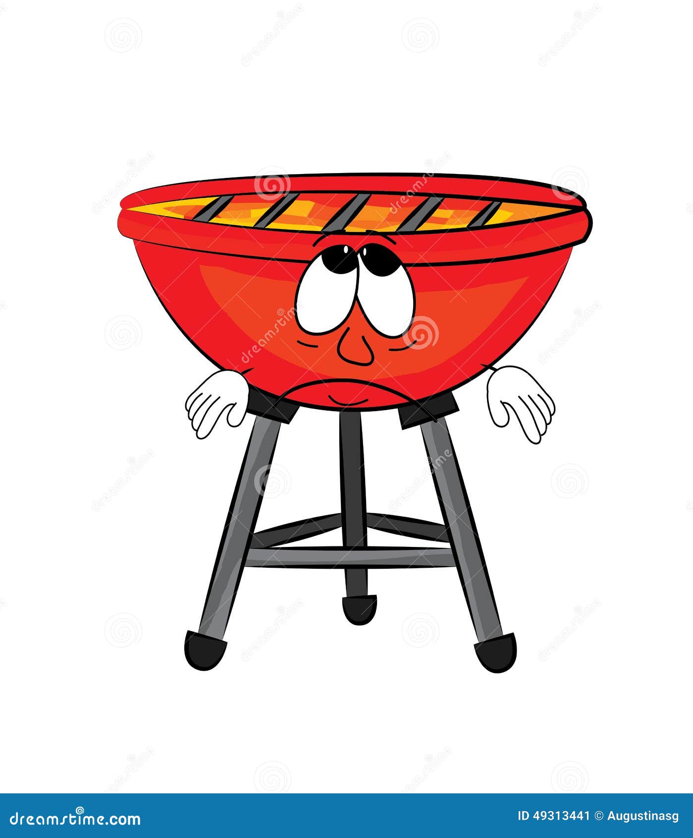 Sad grill cartoon stock illustration. Illustration of lonely - 49313441