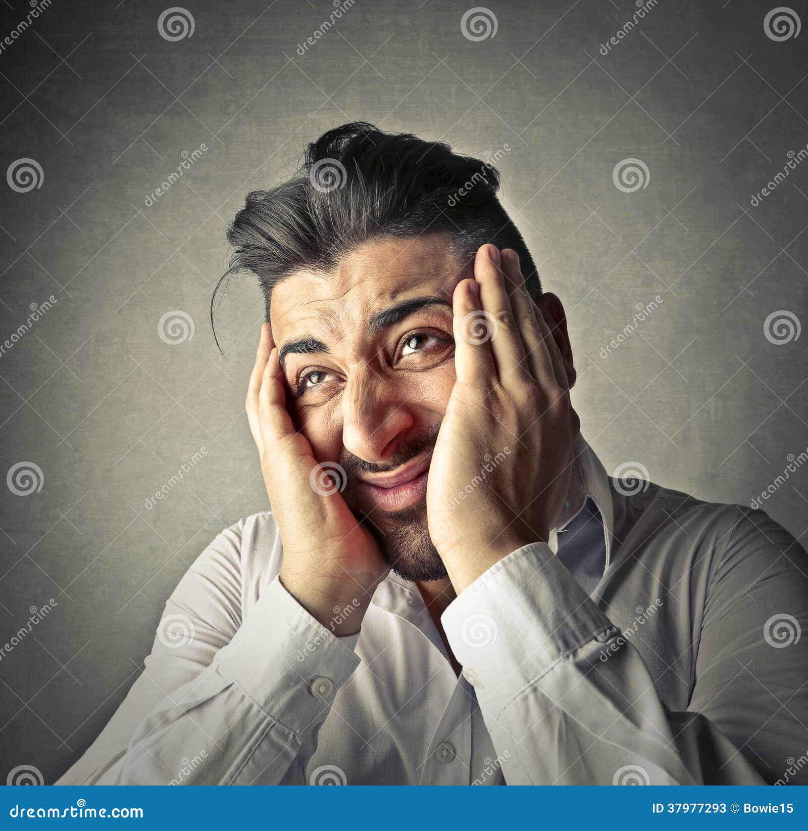 Sad grumpy man stock image. Image of expression, blue - 37977293