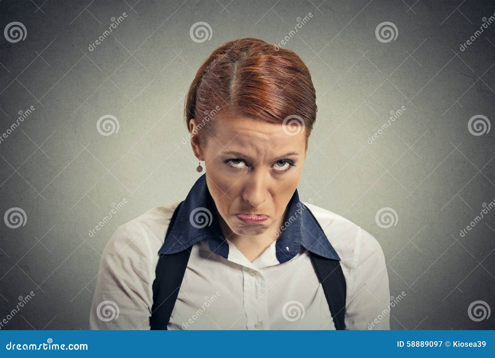 Sad grumpy woman stock image. Image of funny, depressed - 58889097