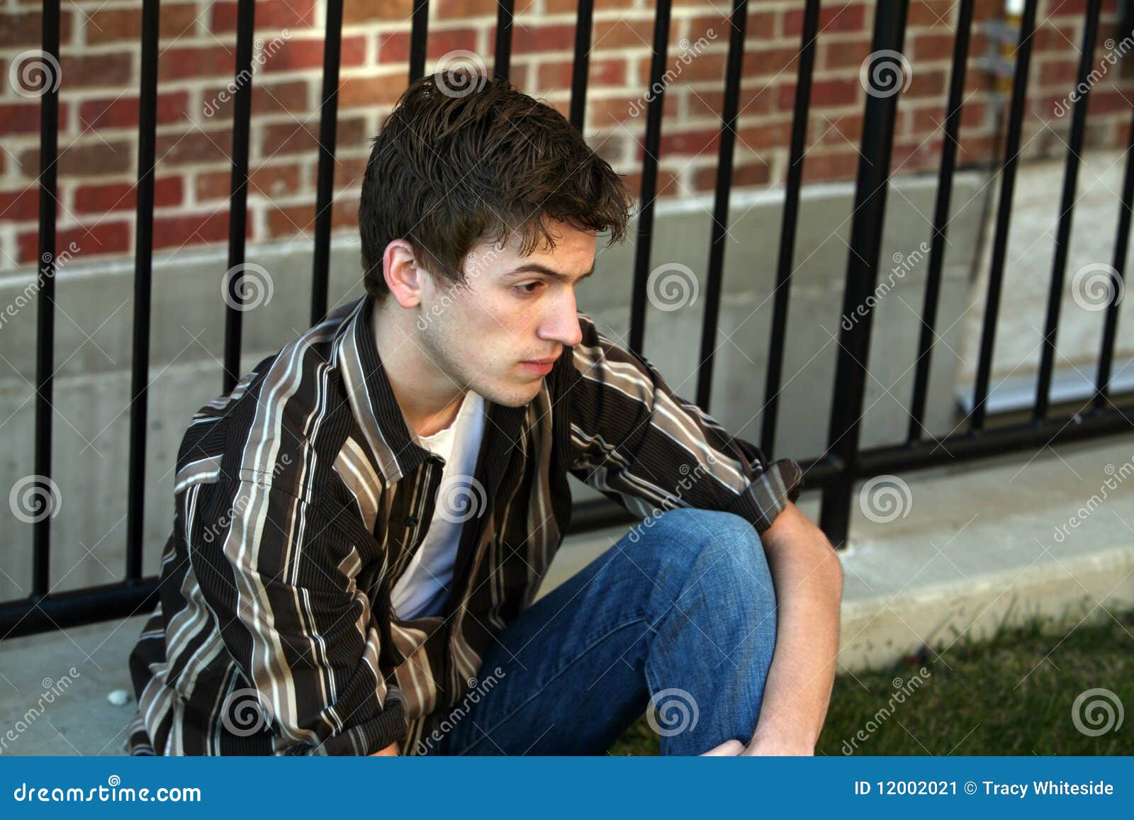 Sad guy stock image. Image of youth, person, brown, thinking - 12002021