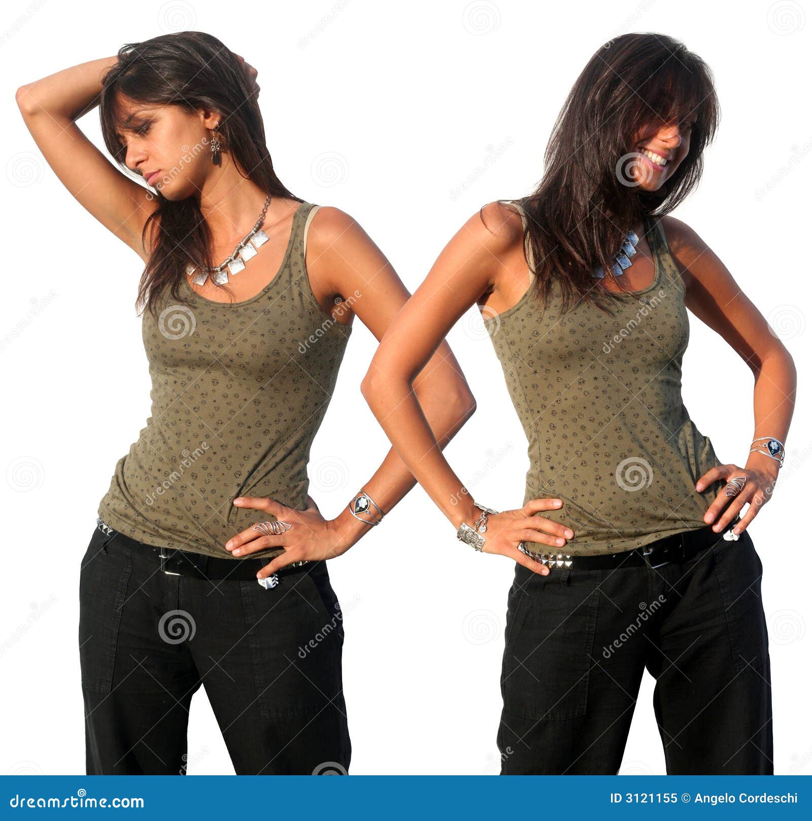 Sad and Happy Model Woman stock image. Image of beautiful - 3121155