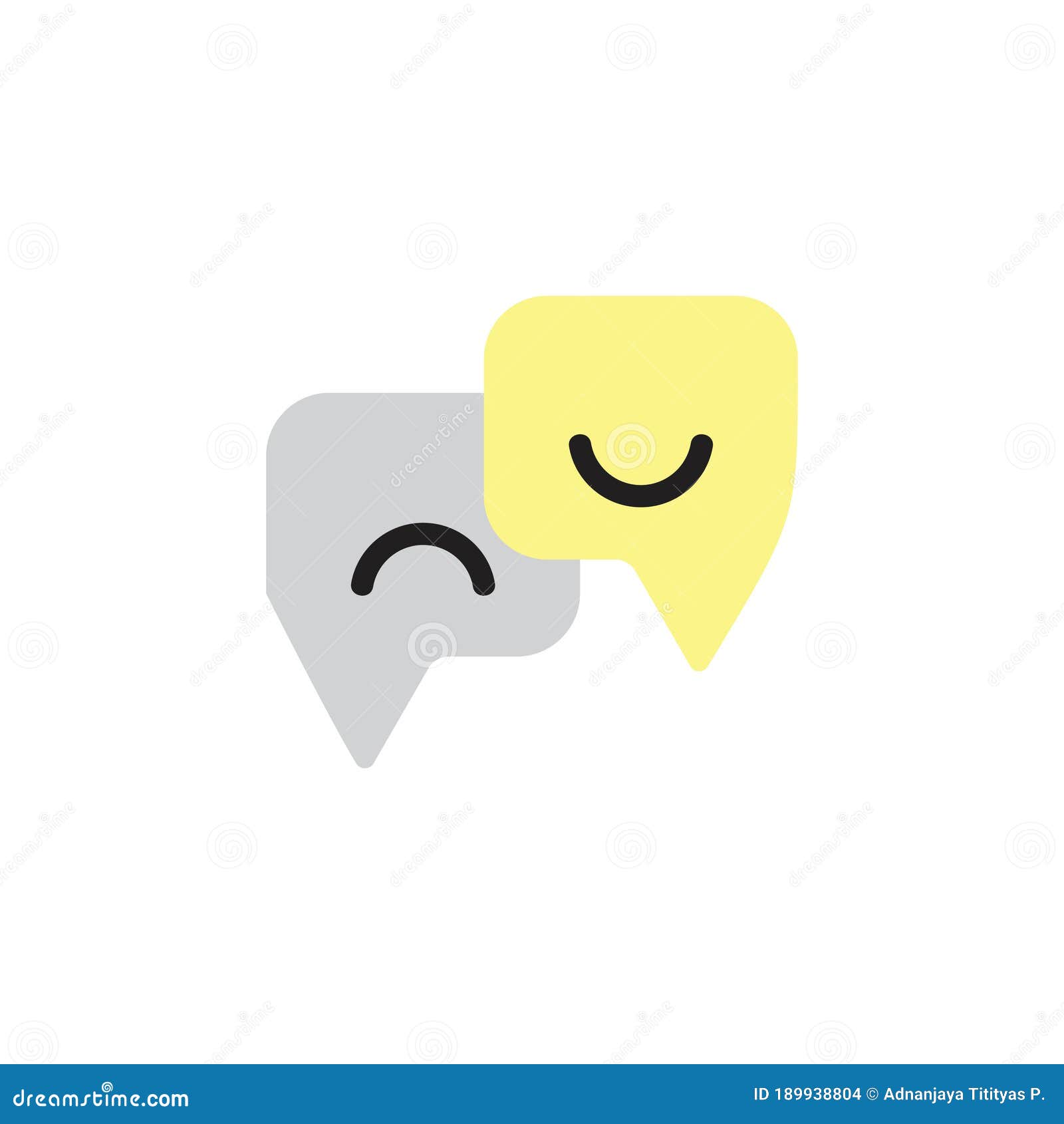 Sad Happy Smile Bubble Talk Symbol Vector Stock Vector - Illustration ...