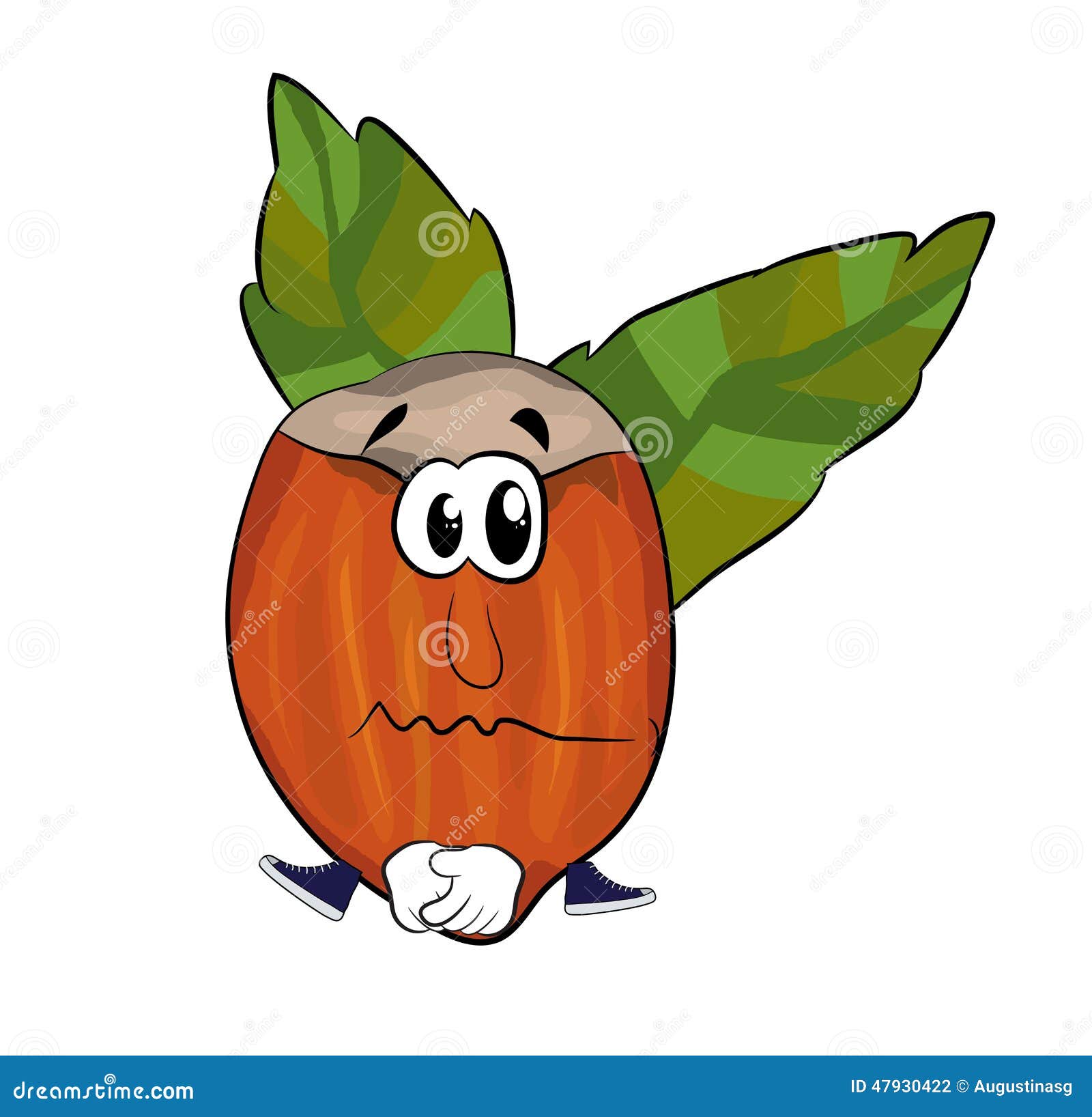 Sad hazelnut cartoon stock illustration. Illustration of upset - 47930422
