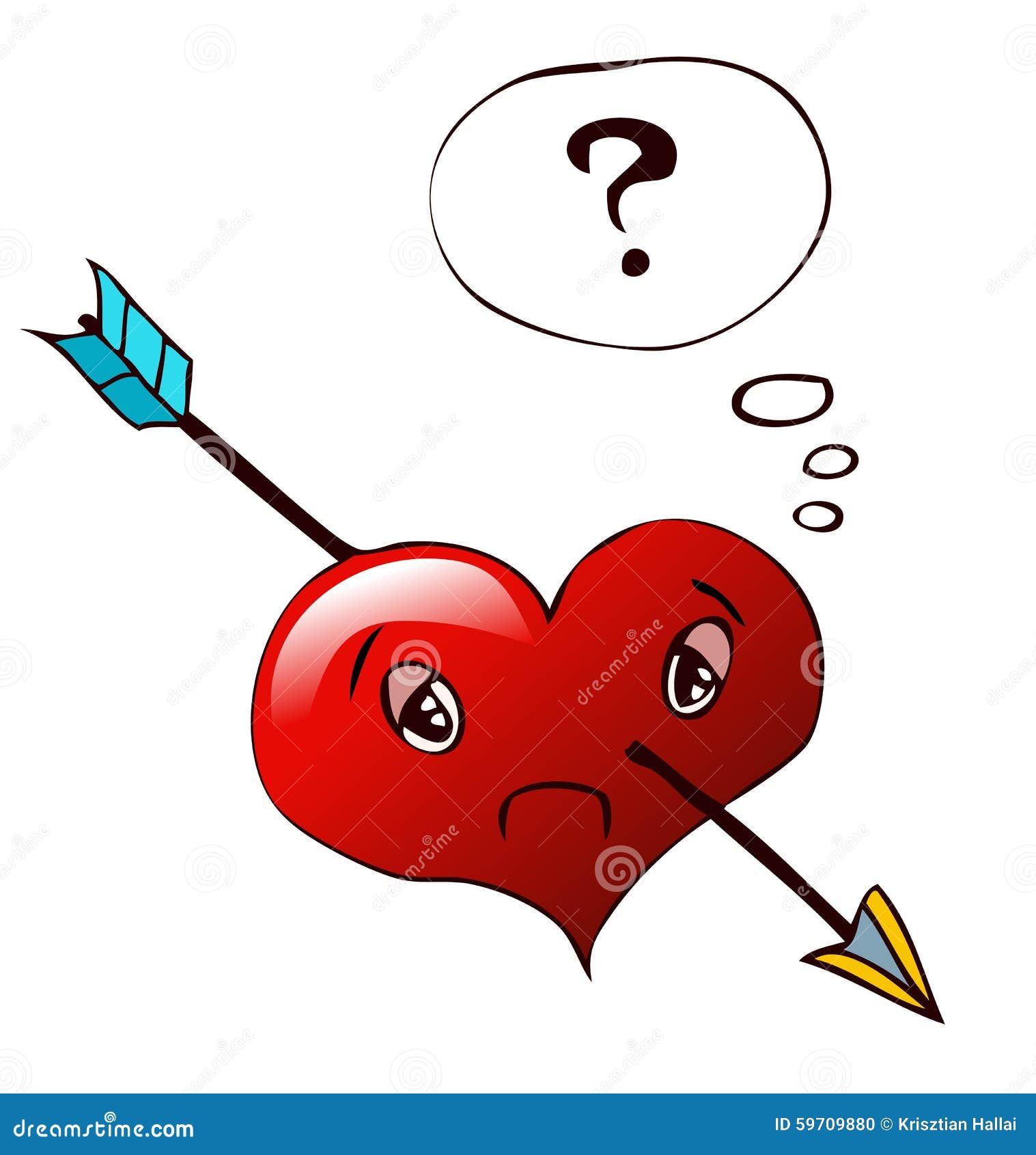 Sad Heart with Arrow through it. Stock Vector - Illustration of fall ...