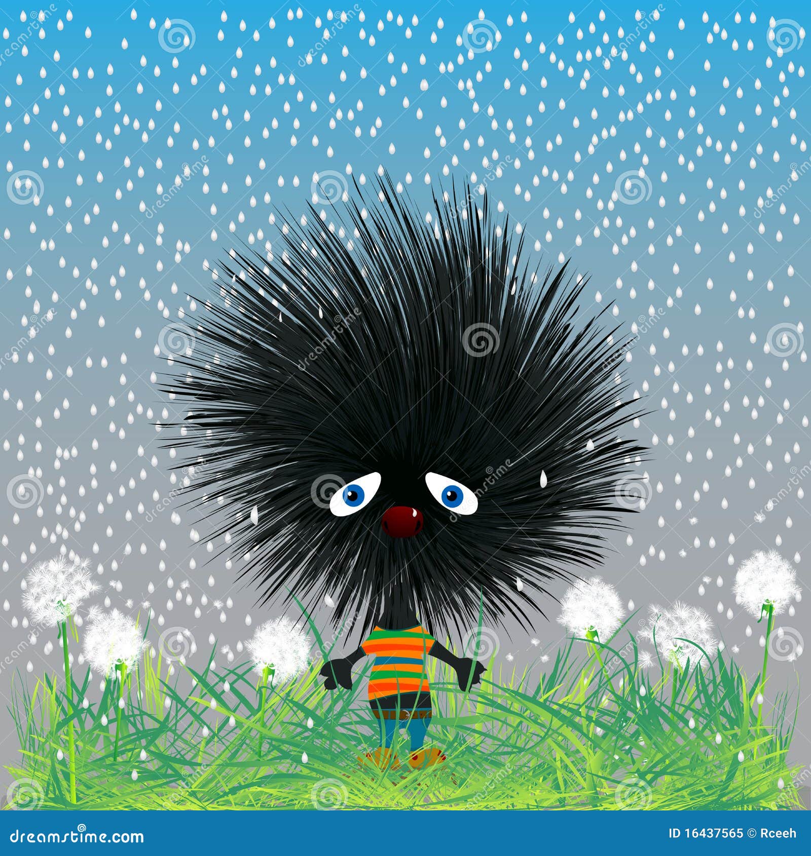 Sad hedgehod stock vector. Illustration of cartoon, album - 16437565