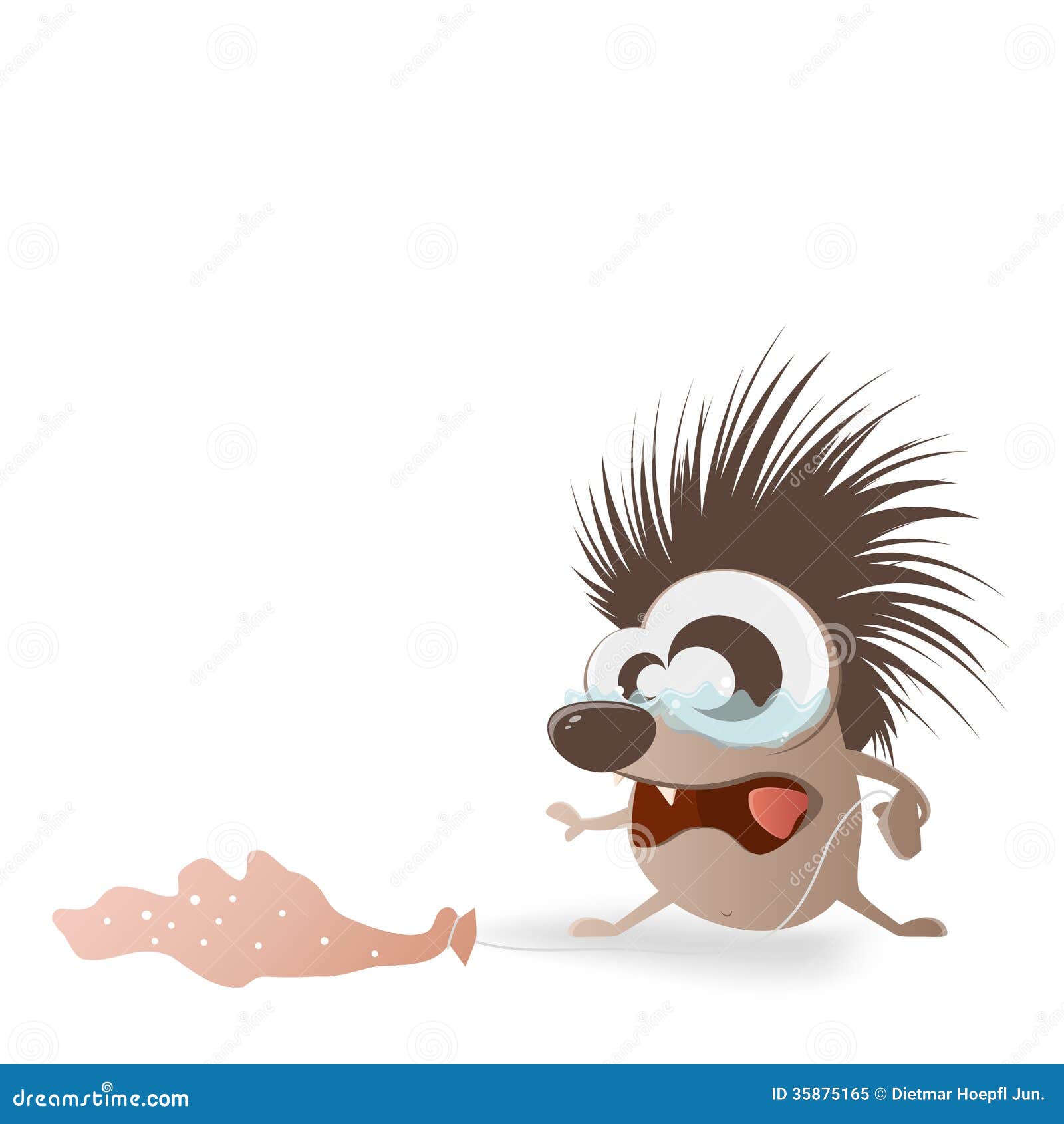 Sad Hedgehog with Holes in Balloon Stock Vector - Illustration of brown ...