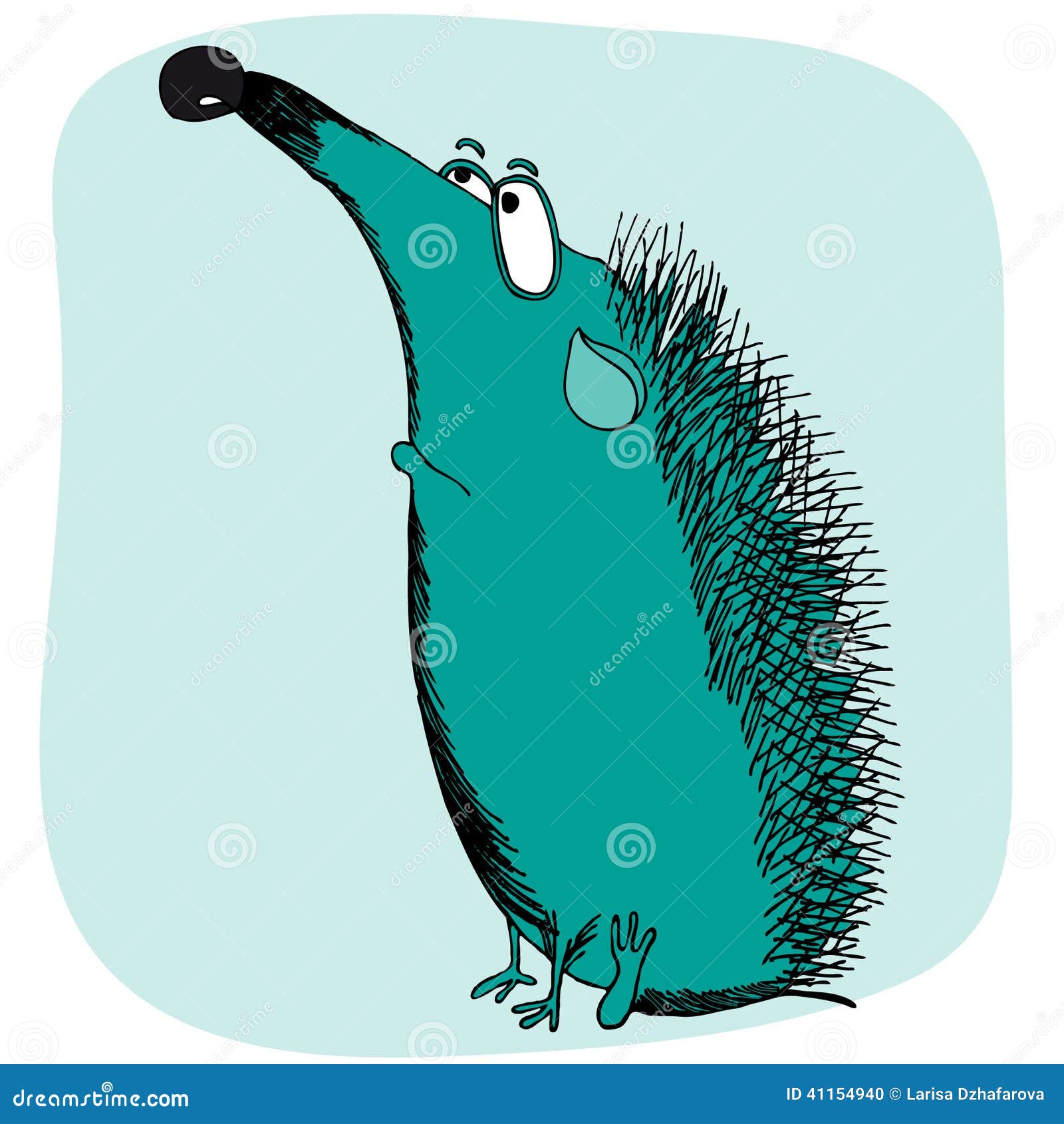 Sad hedgehog stock vector. Illustration of hairy, funny - 41154940