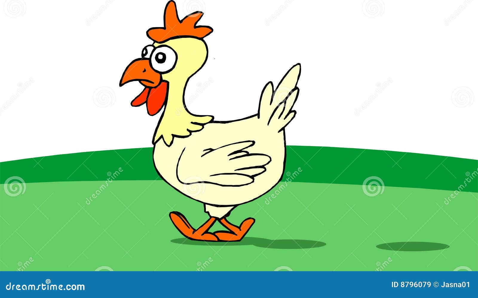 Sad hen walking stock illustration. Illustration of horizontal - 8796079