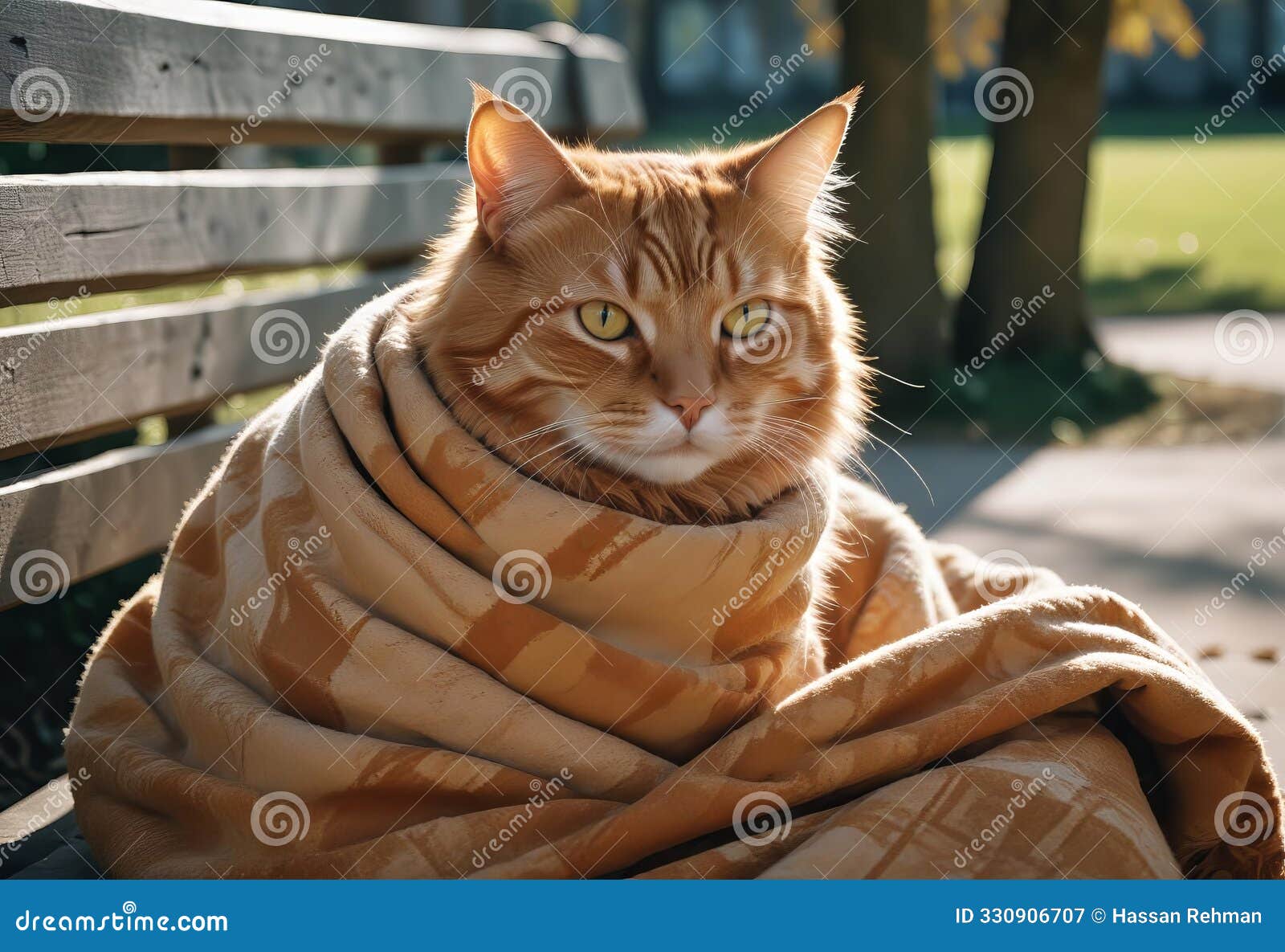 Sad Homeless Ginger Cat Sitting Outdoor Stock Illustration ...