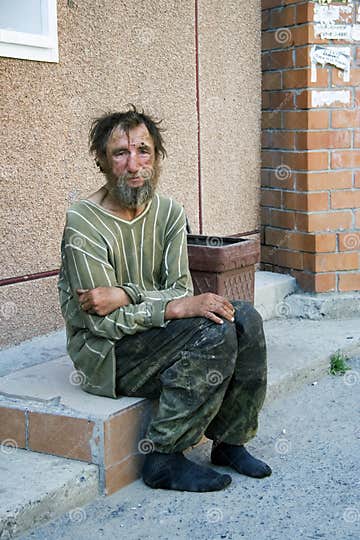 Sad homeless man stock photo. Image of hungry, abandoned - 5960410