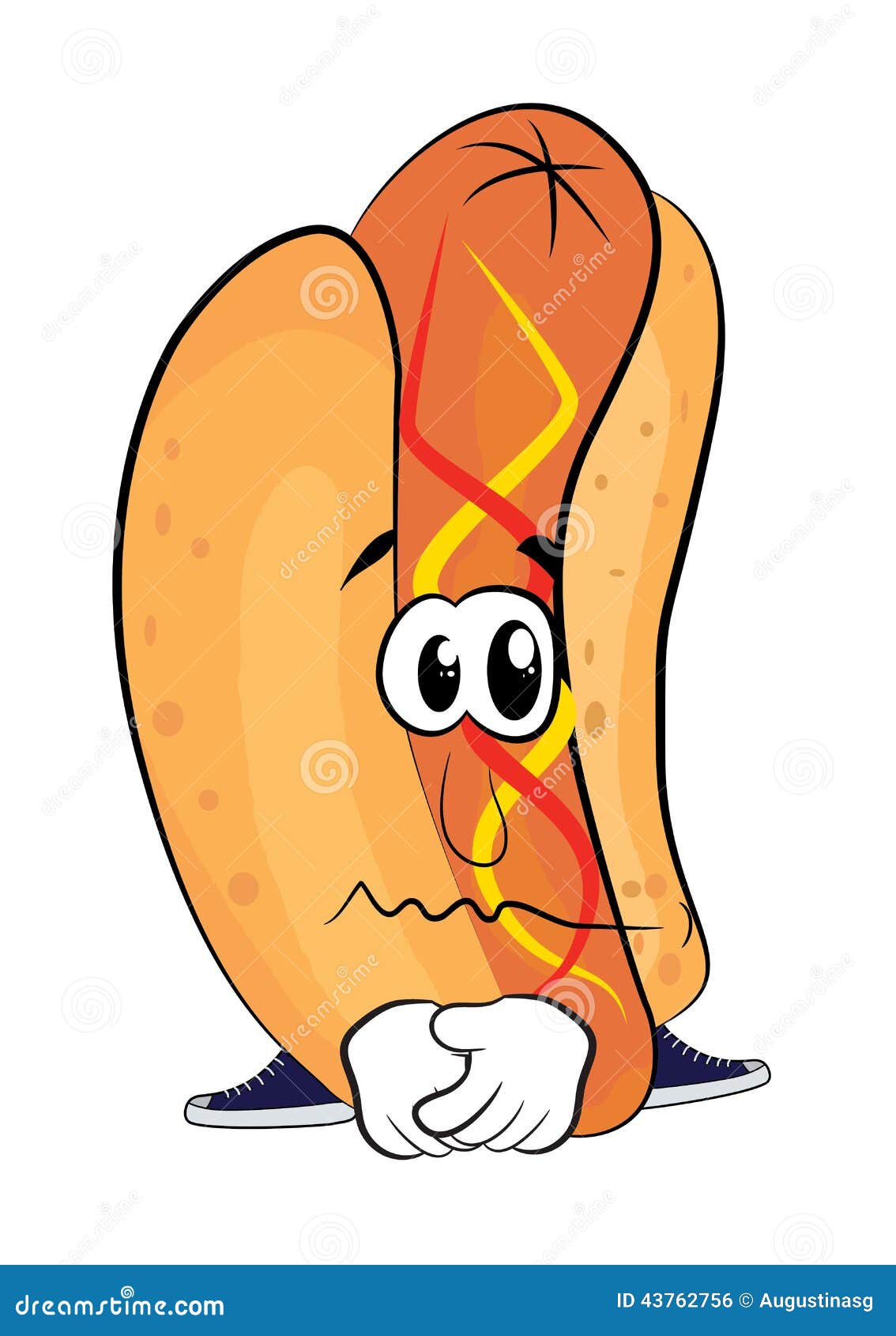 Sad hotdog cartoon stock illustration. Illustration of sadness - 43762756