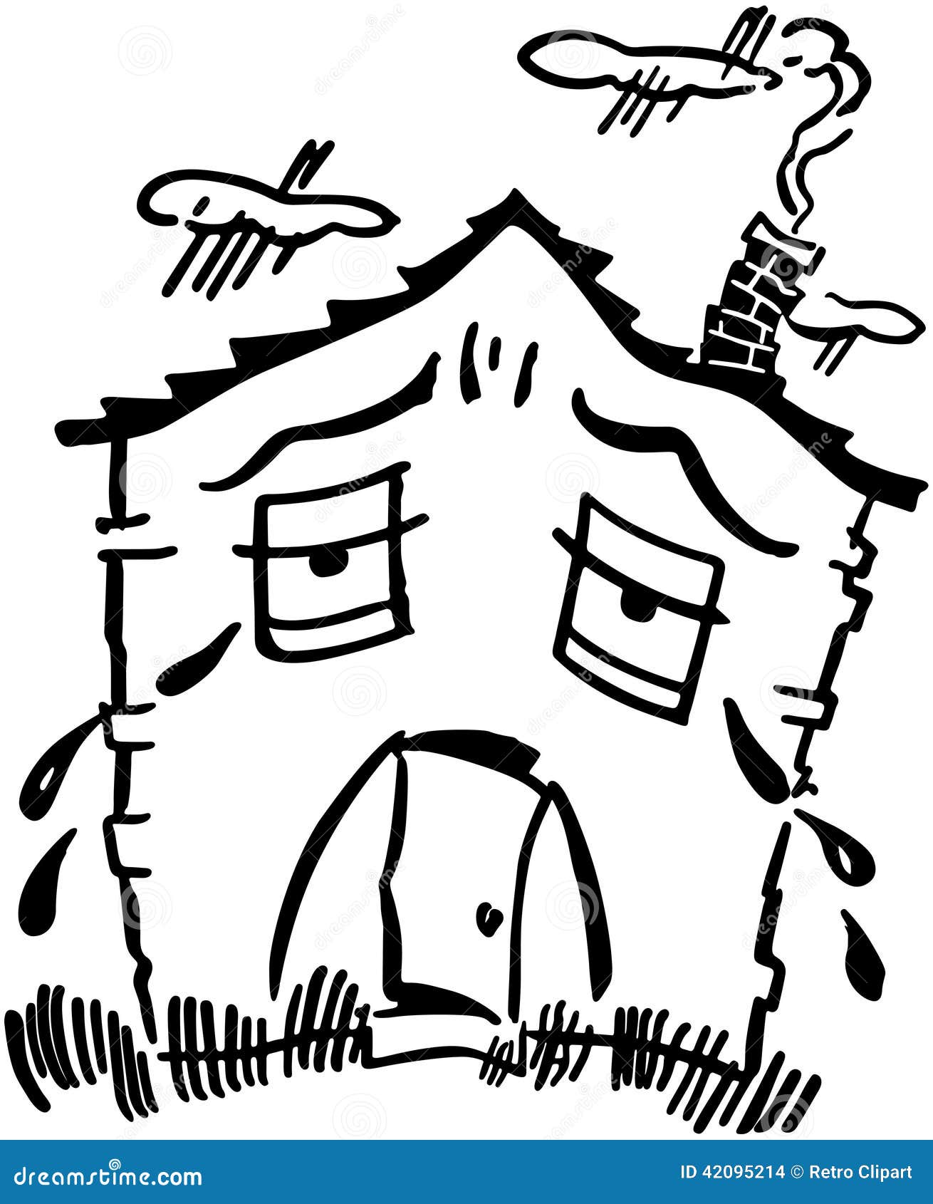 Sad House stock vector. Illustration of depression, architectural ...