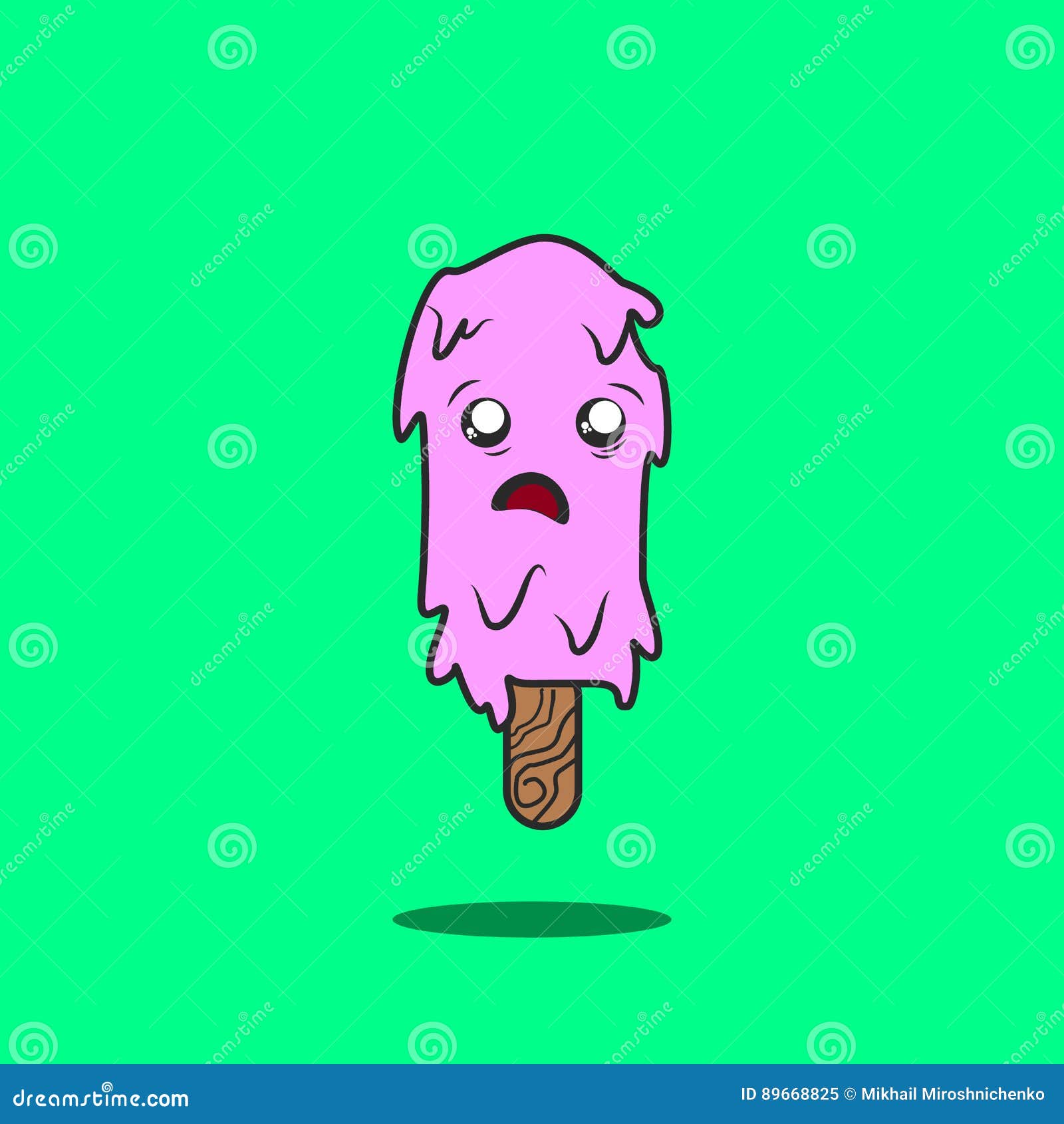 Sad ice cream stock vector. Illustration of graphic, cute - 89668825