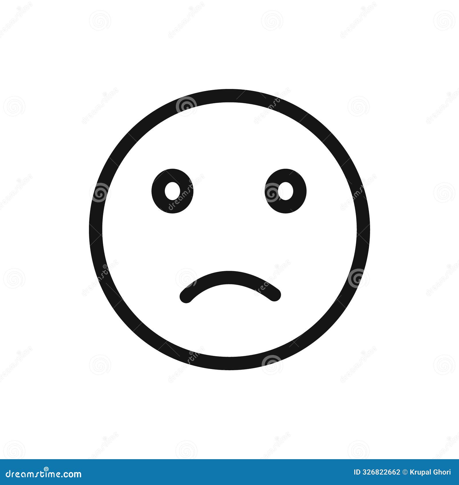 Sad Icon Linear Vector Graphics Sign Stock Illustration - Illustration ...