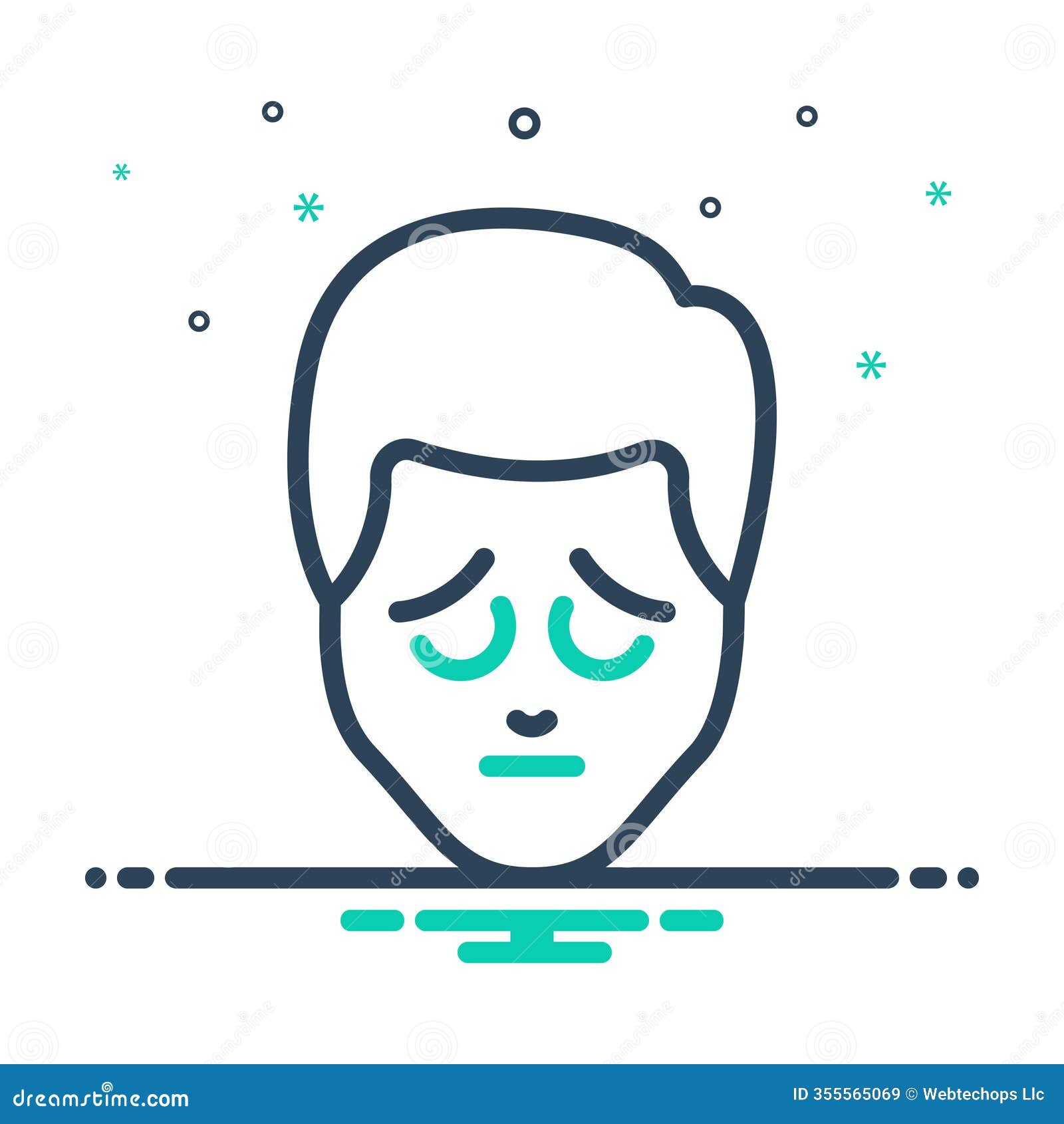Mix Icon for Sad, Nostalgic and Upset Stock Vector - Illustration of ...