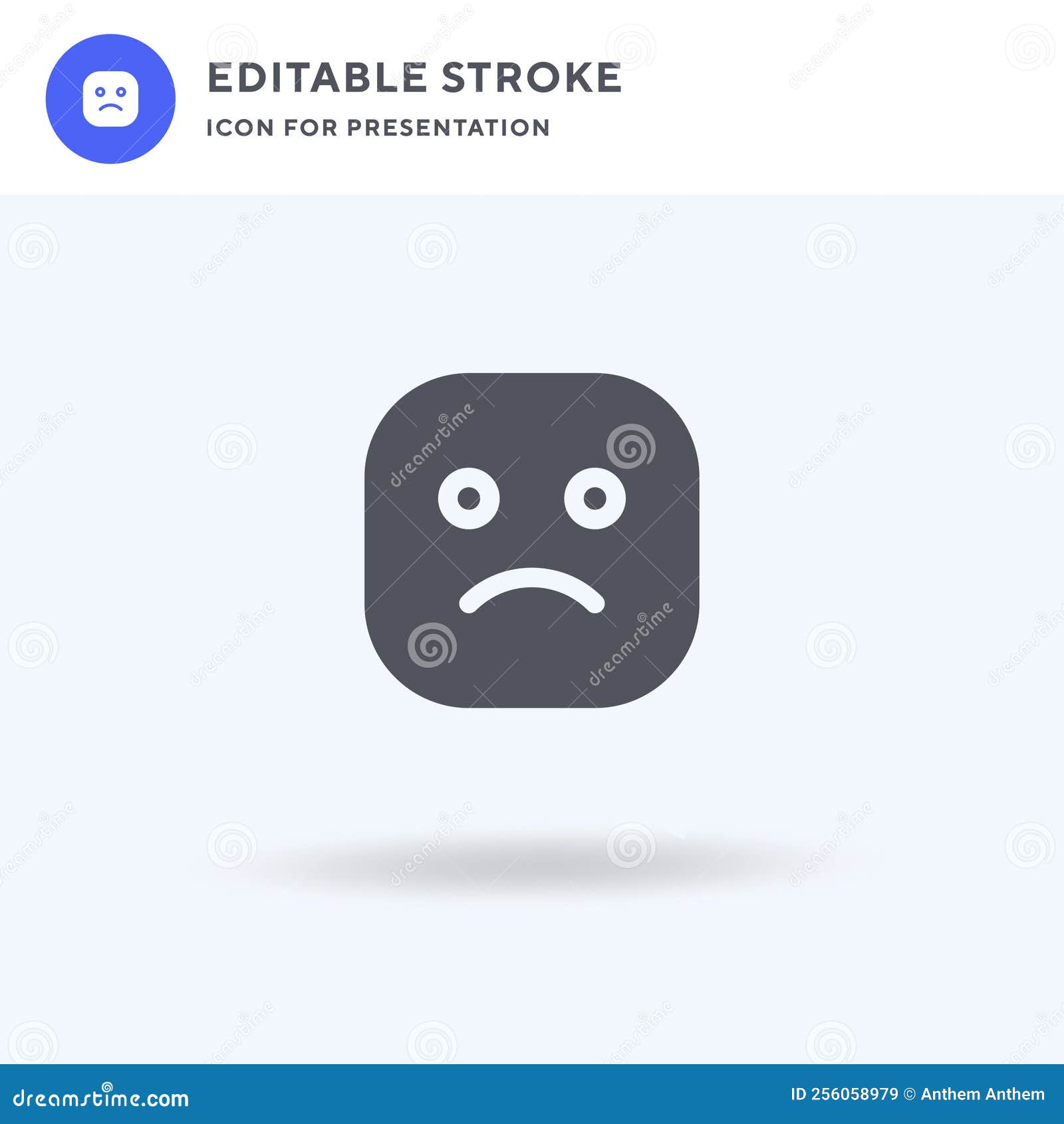 Sad Icon Vector, Filled Flat Sign, Solid Pictogram Isolated on White ...