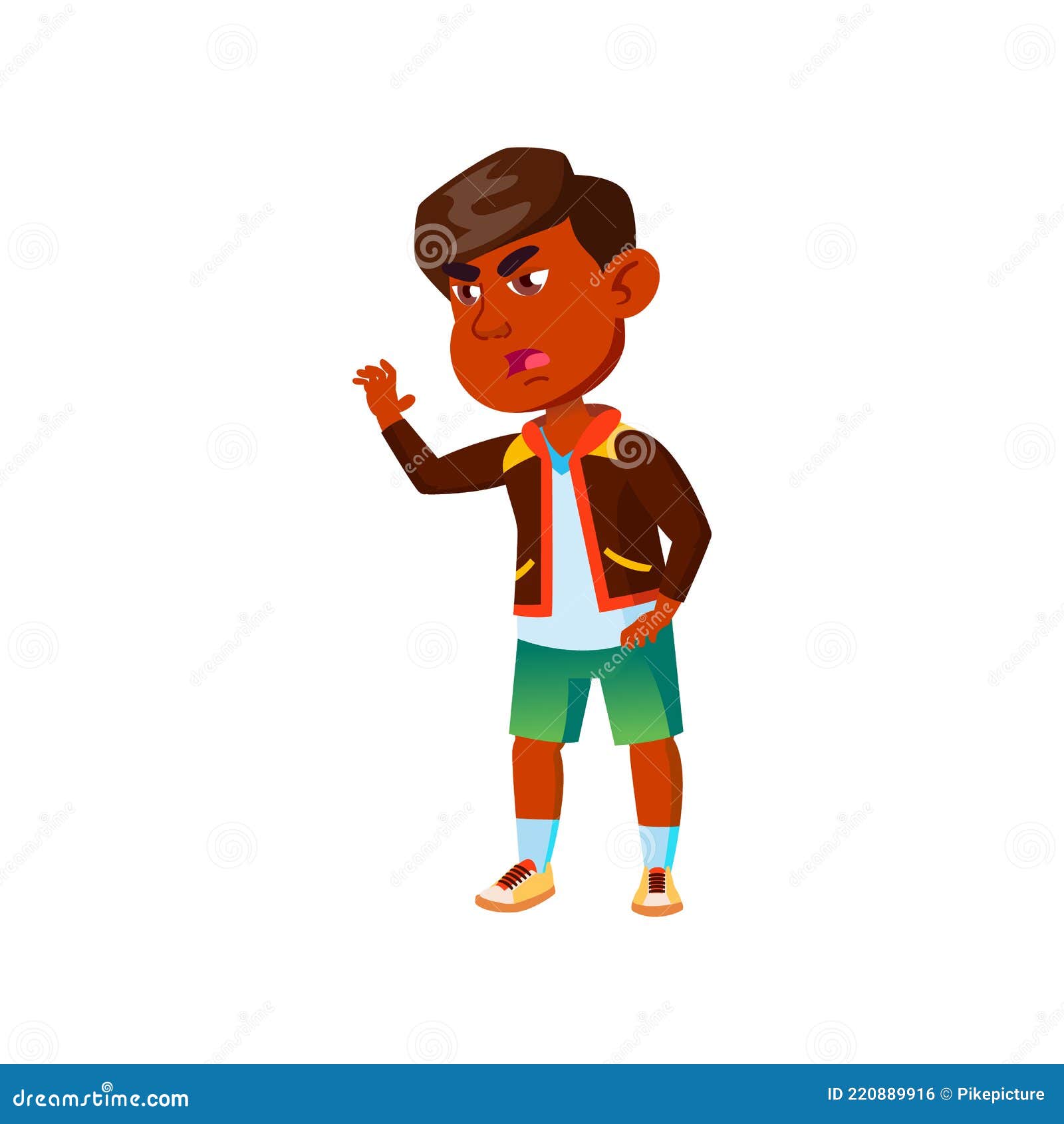 Sad Indian Boy Kid Refusing Offer Cartoon Vector Stock Vector ...
