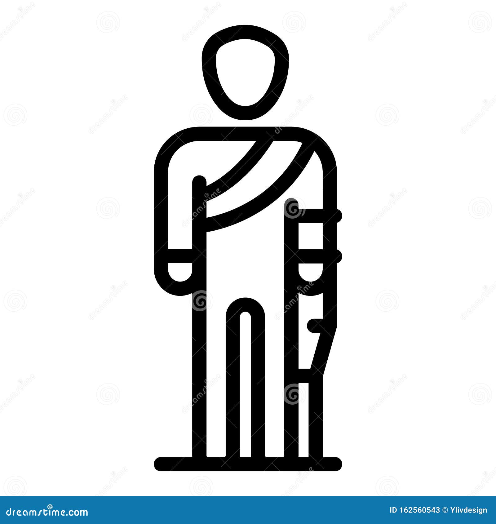 Sad Injury Man Icon, Outline Style Stock Vector - Illustration of hurt ...