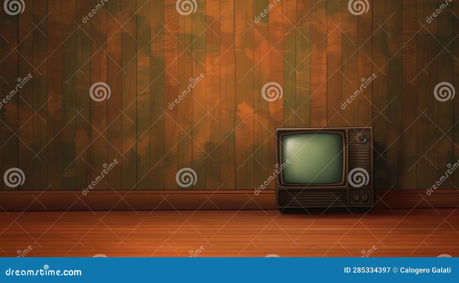 A Sad Inspired Vintage Tv Room Mockup, Ai Generated Image Stock ...