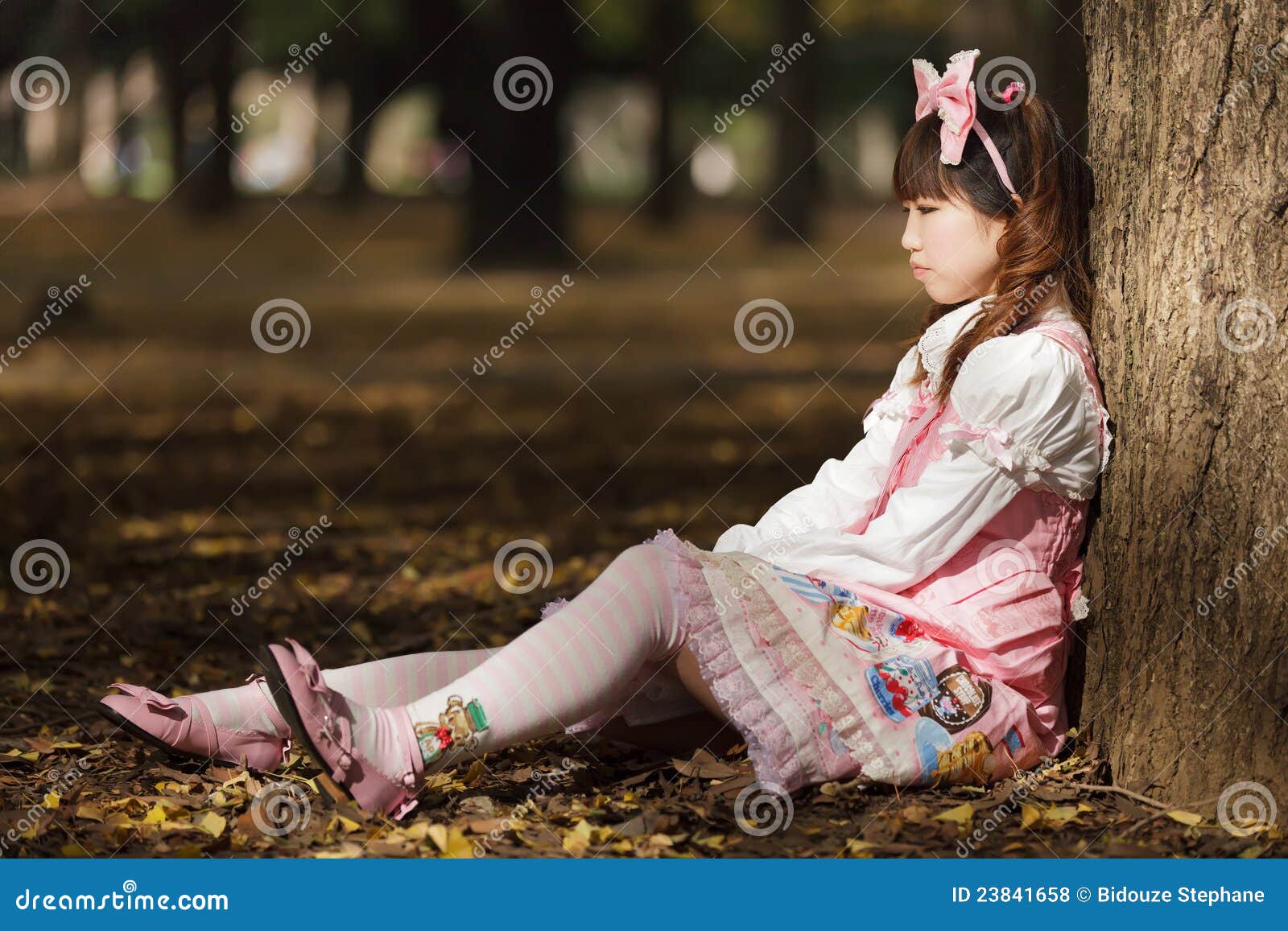 Sad japanese lolita stock photo. Image of nature, manga - 23841658