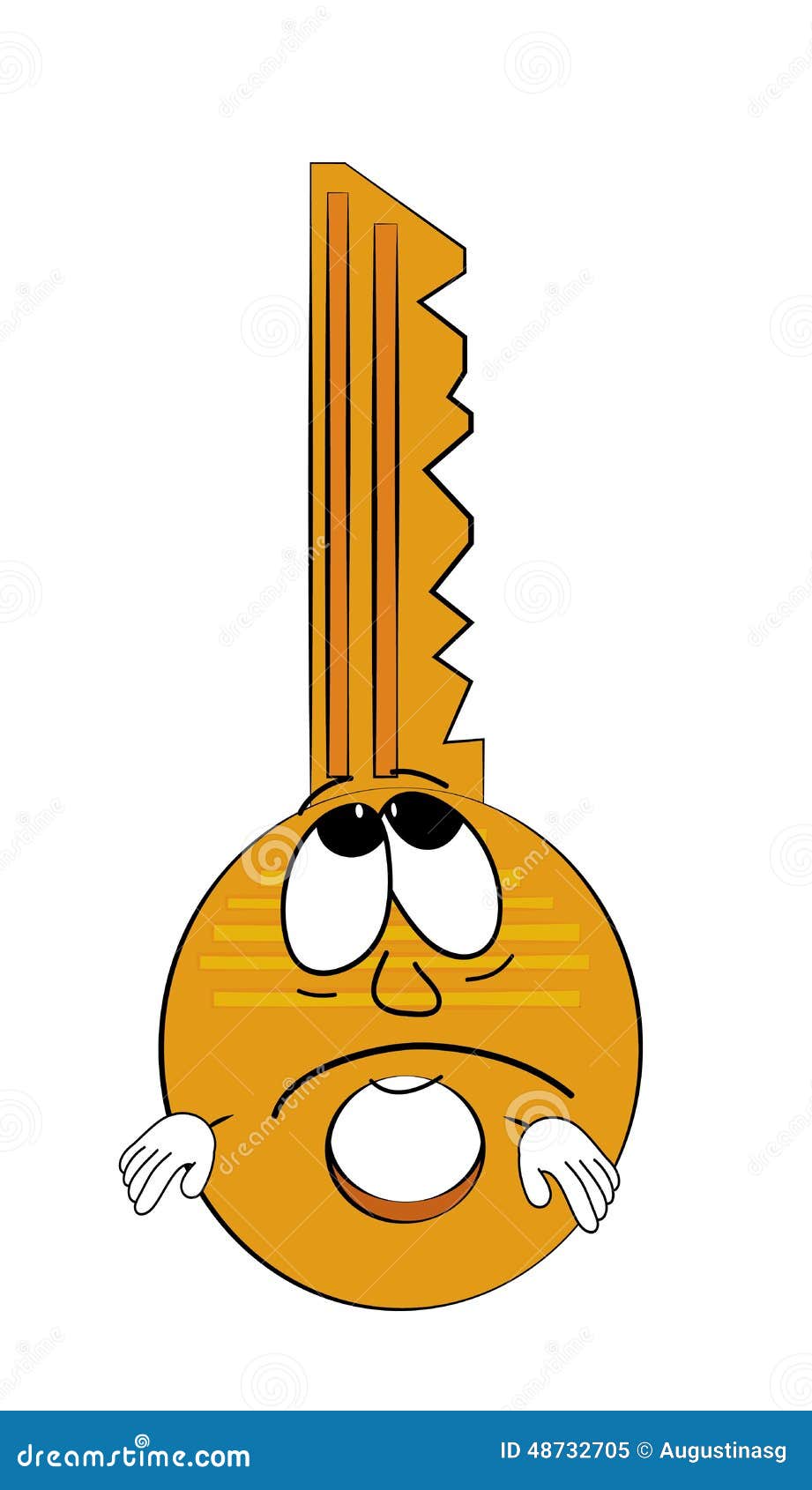 Sad key cartoon stock illustration. Illustration of sorrow - 48732705