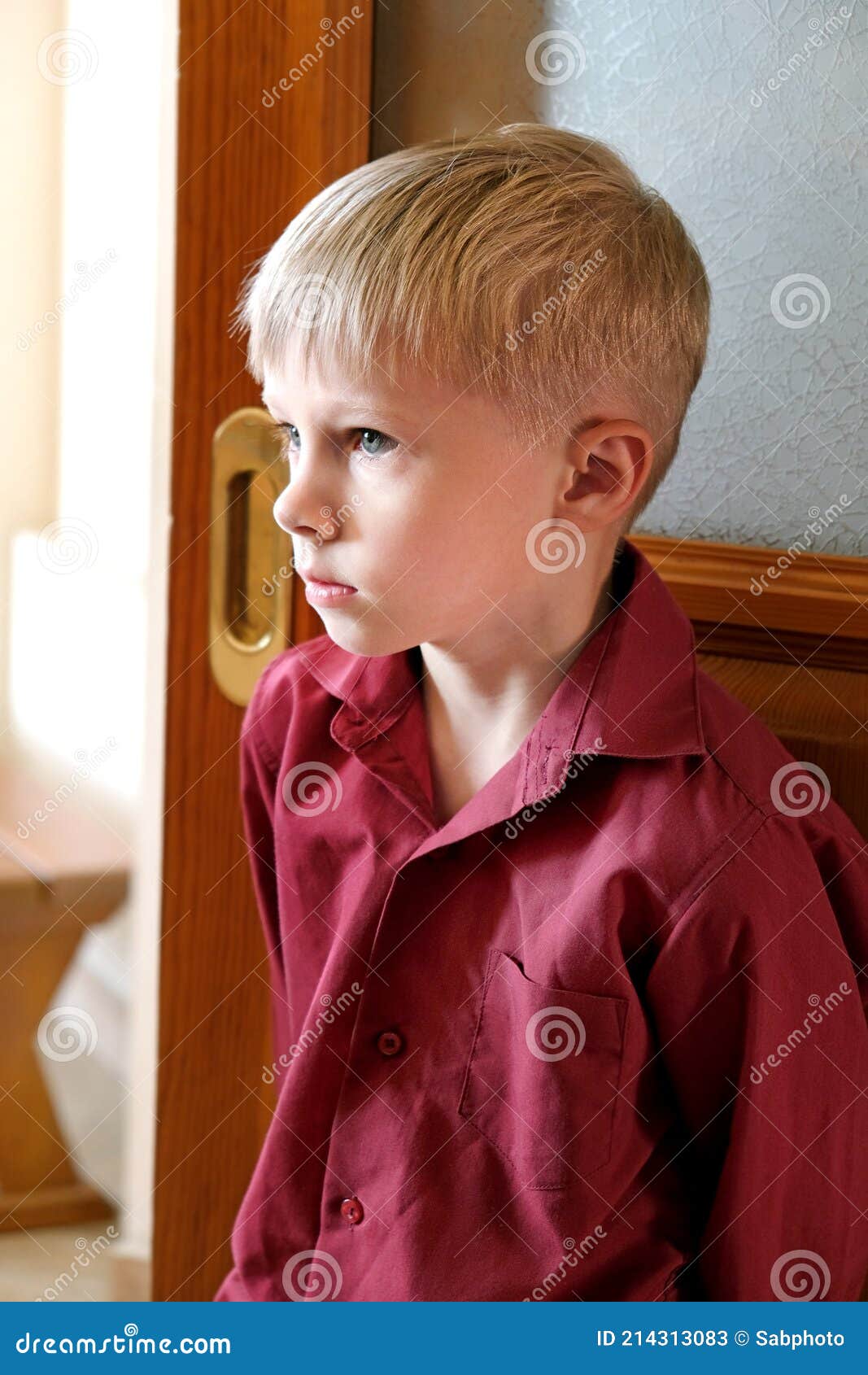 Sad Kid Portrait stock image. Image of depression, handsome - 214313083
