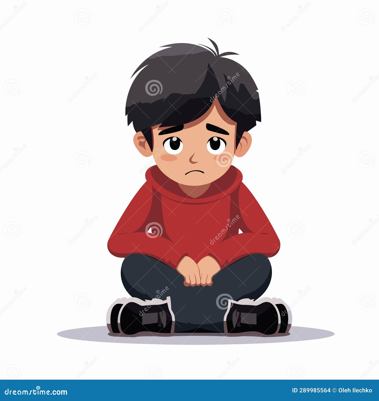 Sad Kid Vector Flat Minimalistic Isolated Illustration Stock Vector ...