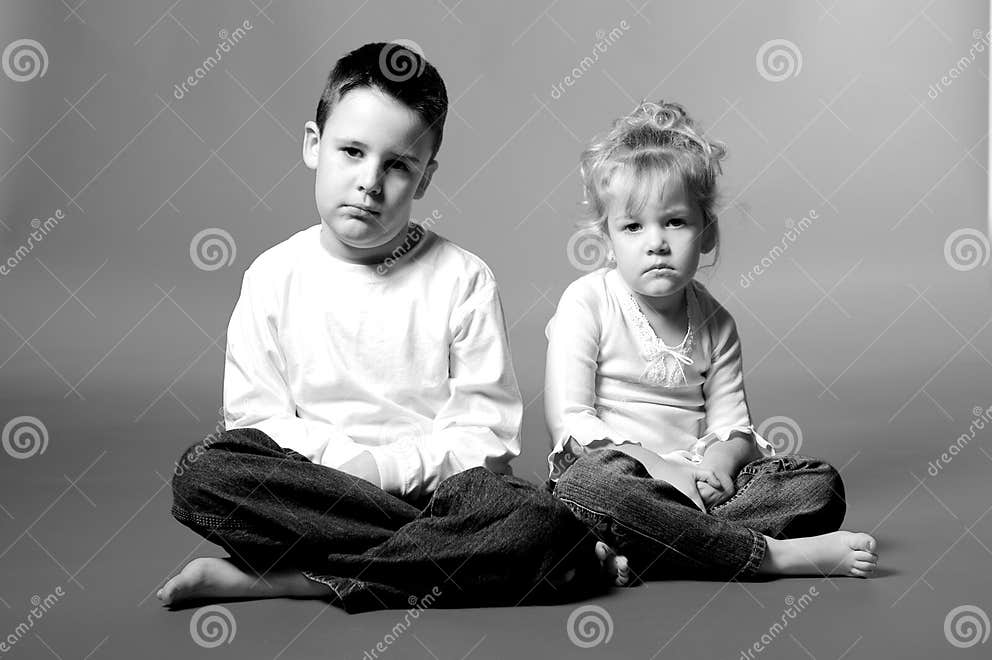 Sad kids stock photo. Image of crossed, sister, shirt - 2014212