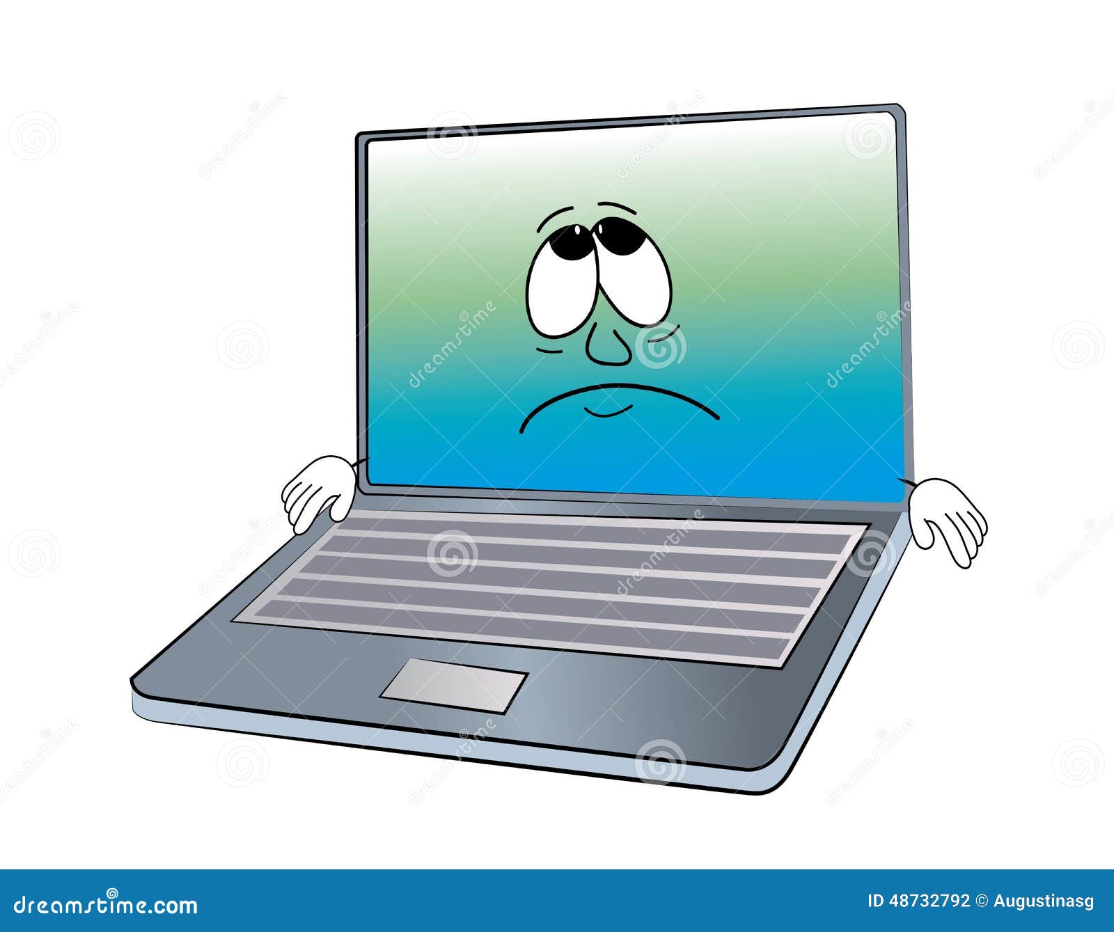 Sad Laptop Cartoon Royalty-Free Illustration | CartoonDealer.com #48732792