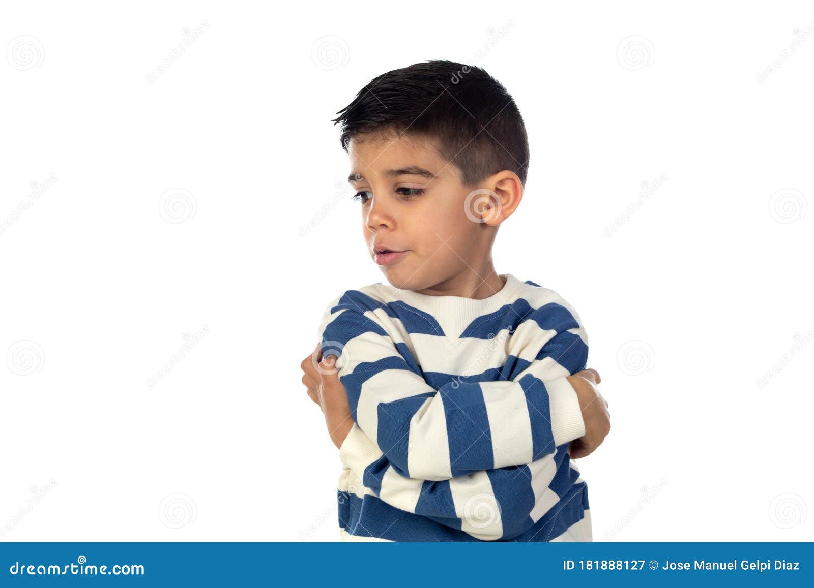 Sad latin child stock image. Image of small, studio - 181888127