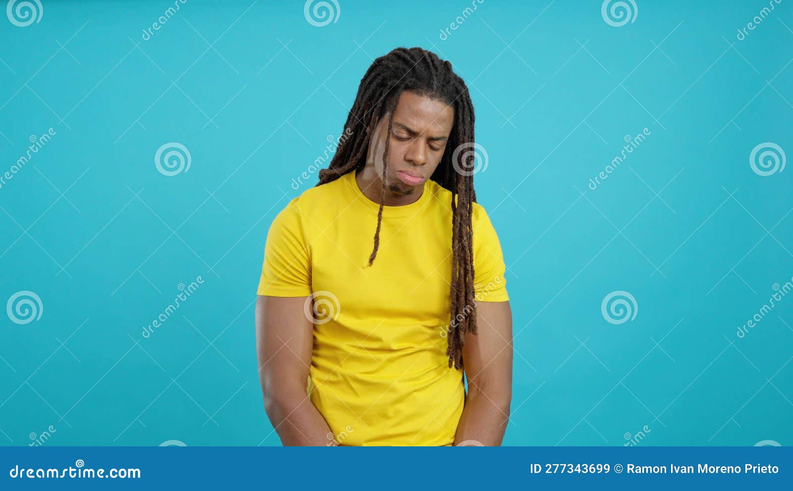 Sad Latin Man with Dreadlocks Looking at Camera Stock Video - Video of ...