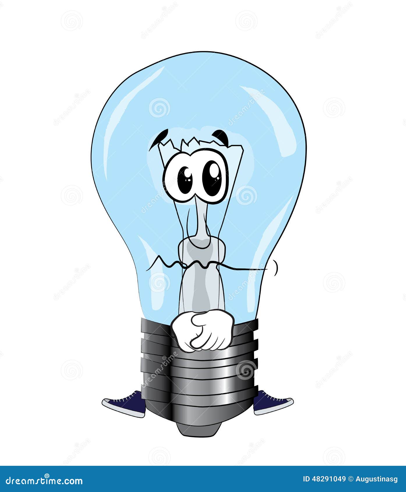 Sad light bulb cartoon stock illustration. Illustration of blue - 48291049