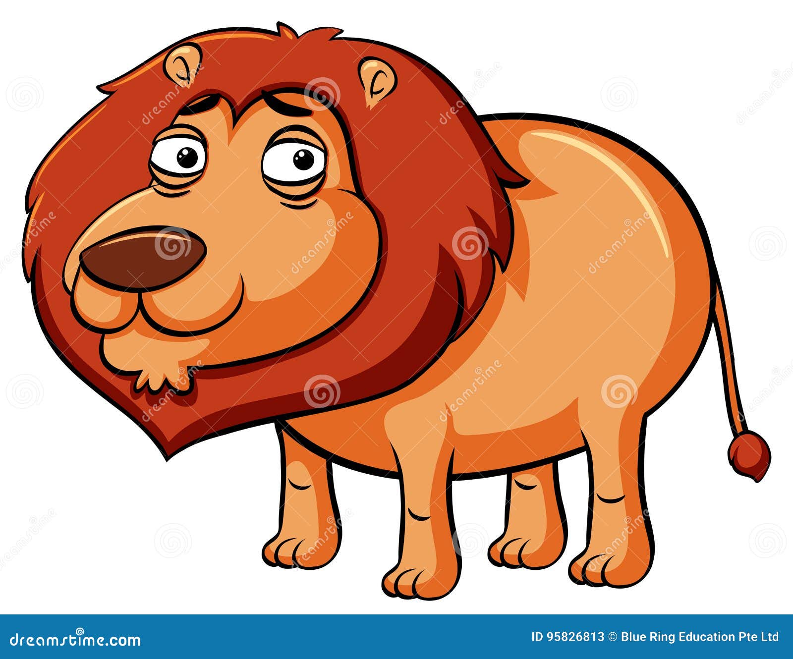 Sad Lion on White Background Stock Vector - Illustration of character ...