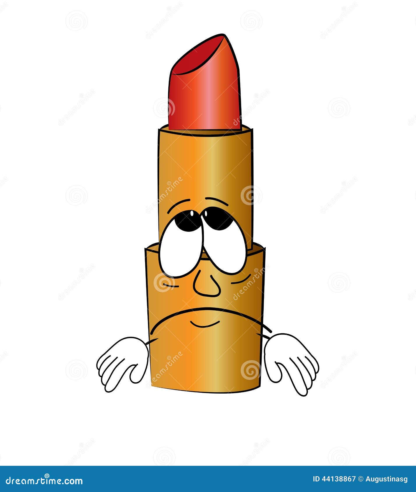 Sad lipstick cartoon stock illustration. Illustration of tear - 44138867