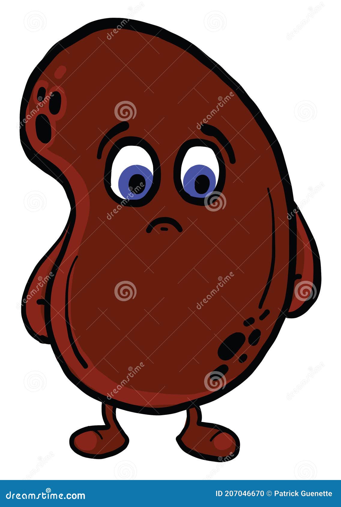 Sad Little Bean, Illustration, Vector Stock Vector - Illustration of ...