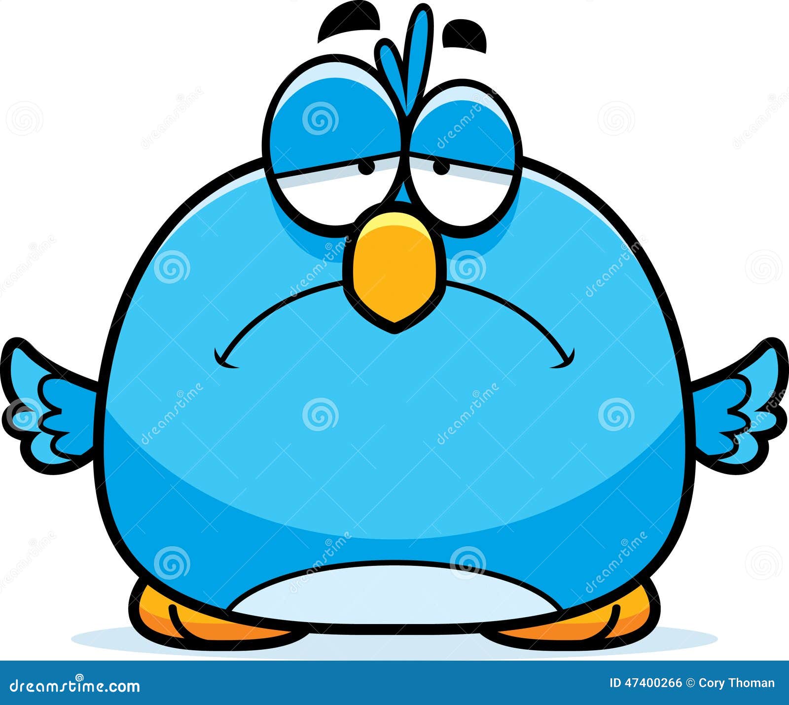 Sad Little Bluebird stock vector. Illustration of vector - 47400266