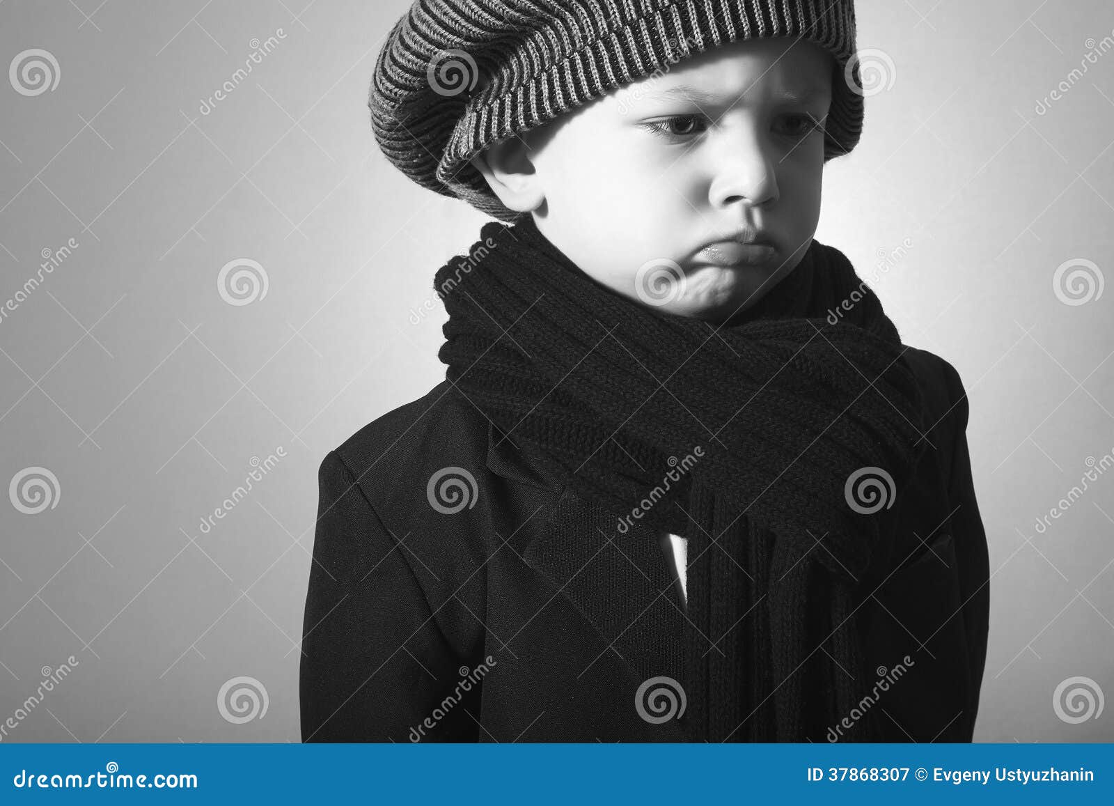 Sad Little Boy in Cap. Style Kid Stock Image - Image of school, person ...