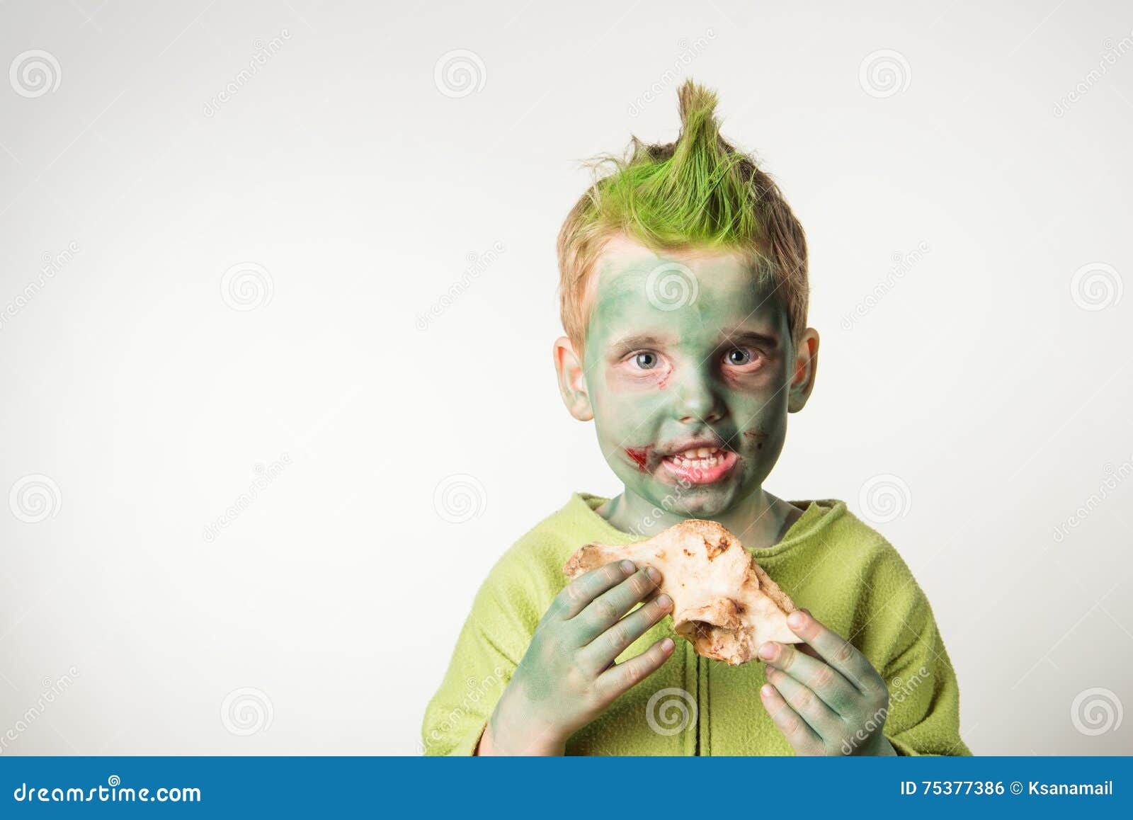 Sad Little Boy Dressed As a Zombie Stock Photo - Image of holiday, body ...