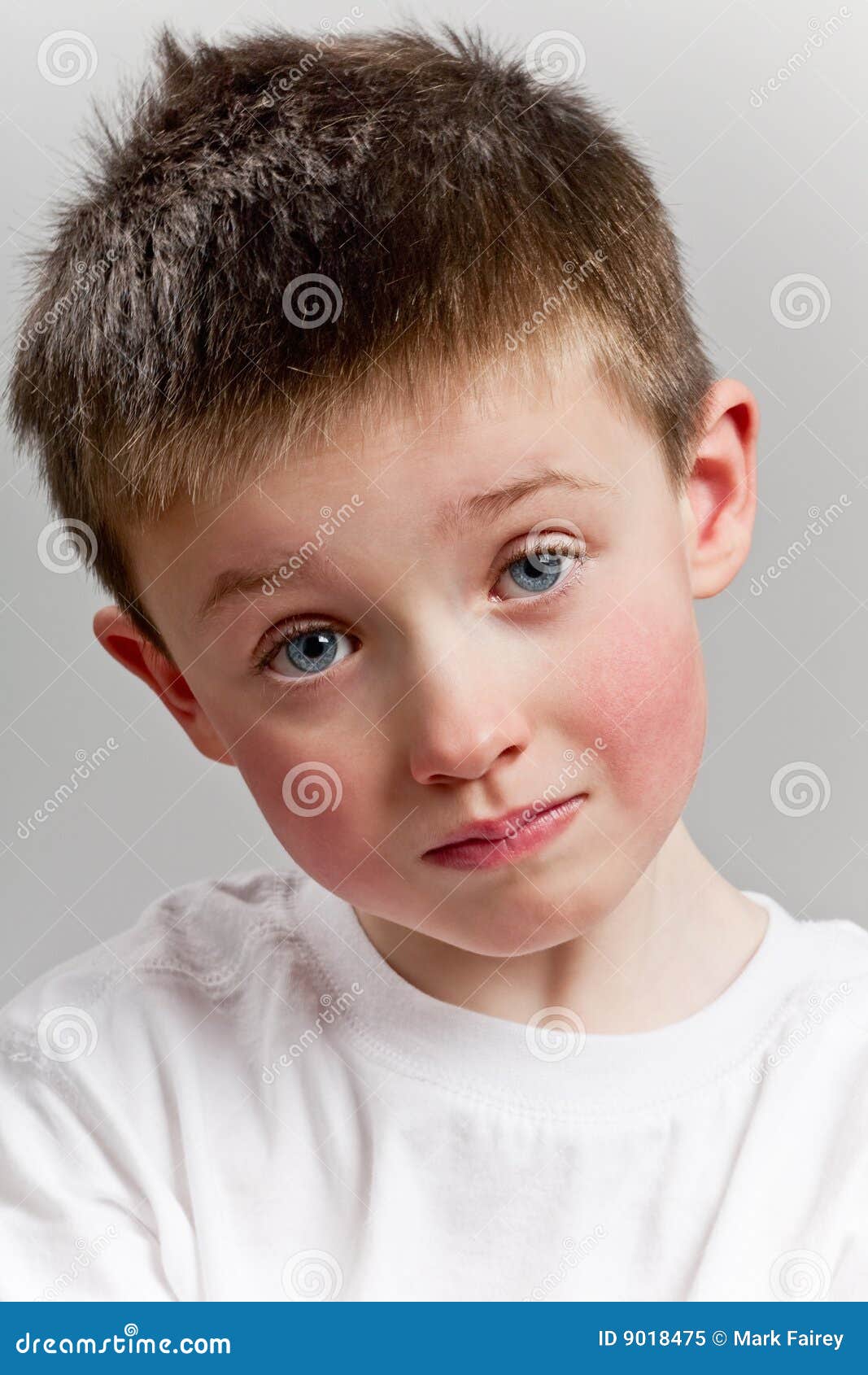 Sad Little Boy Looking To Camera Stock Image - Image of years ...