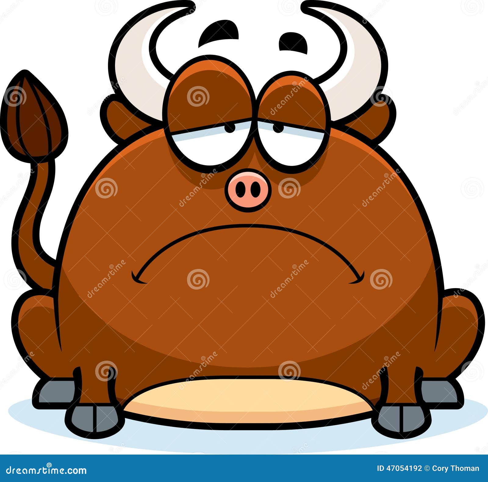 Sad Little Bull stock vector. Illustration of livestock - 47054192