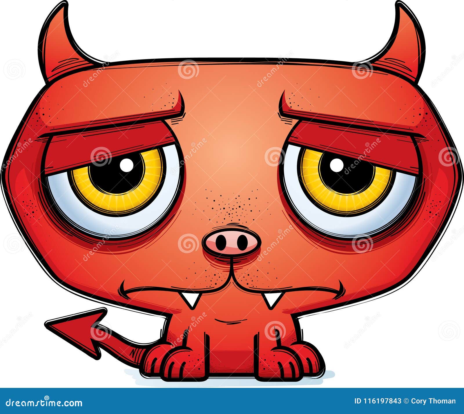Sad Little Cartoon Devil stock vector. Illustration of animal - 116197843