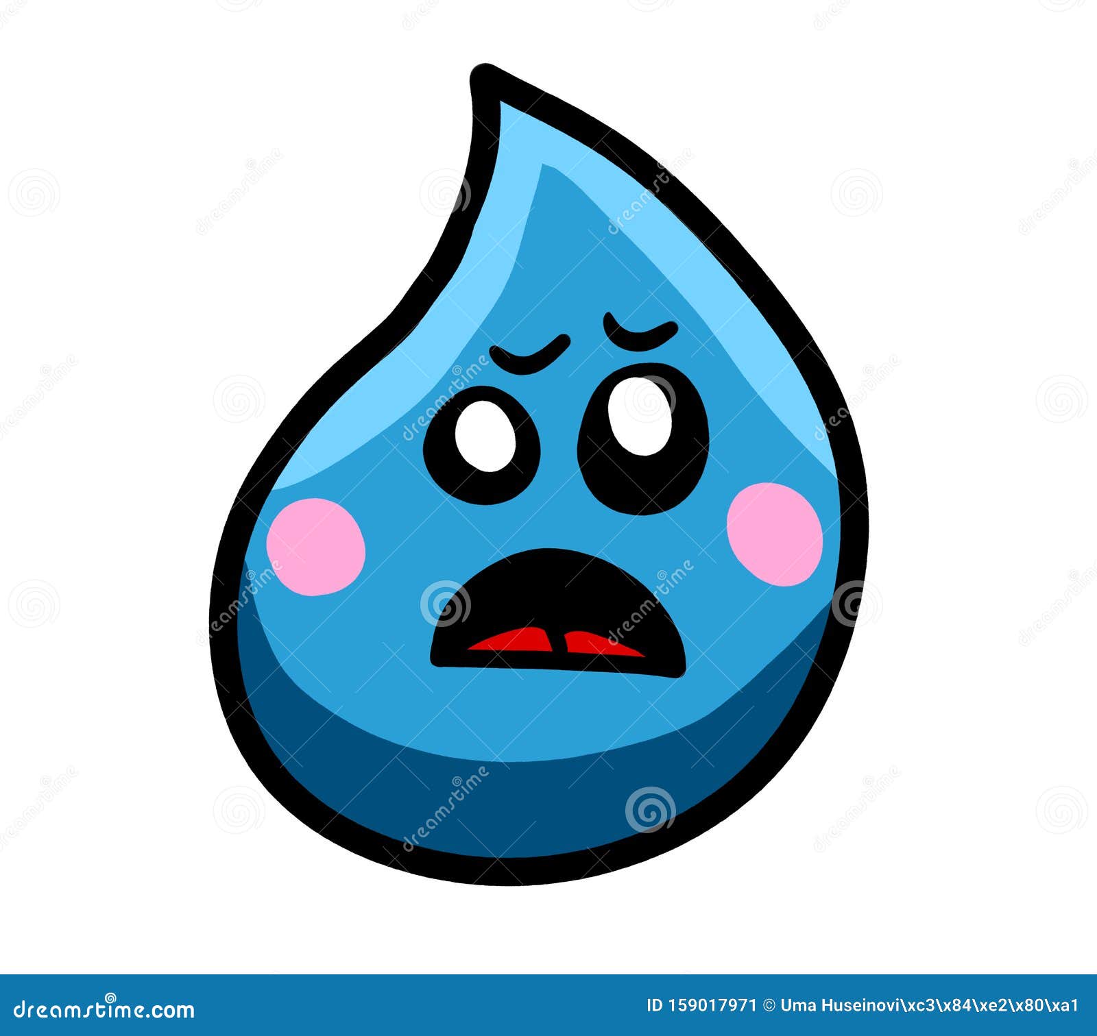 Sad Little Cartoon Water Drop Stock Illustration - Illustration of cool ...