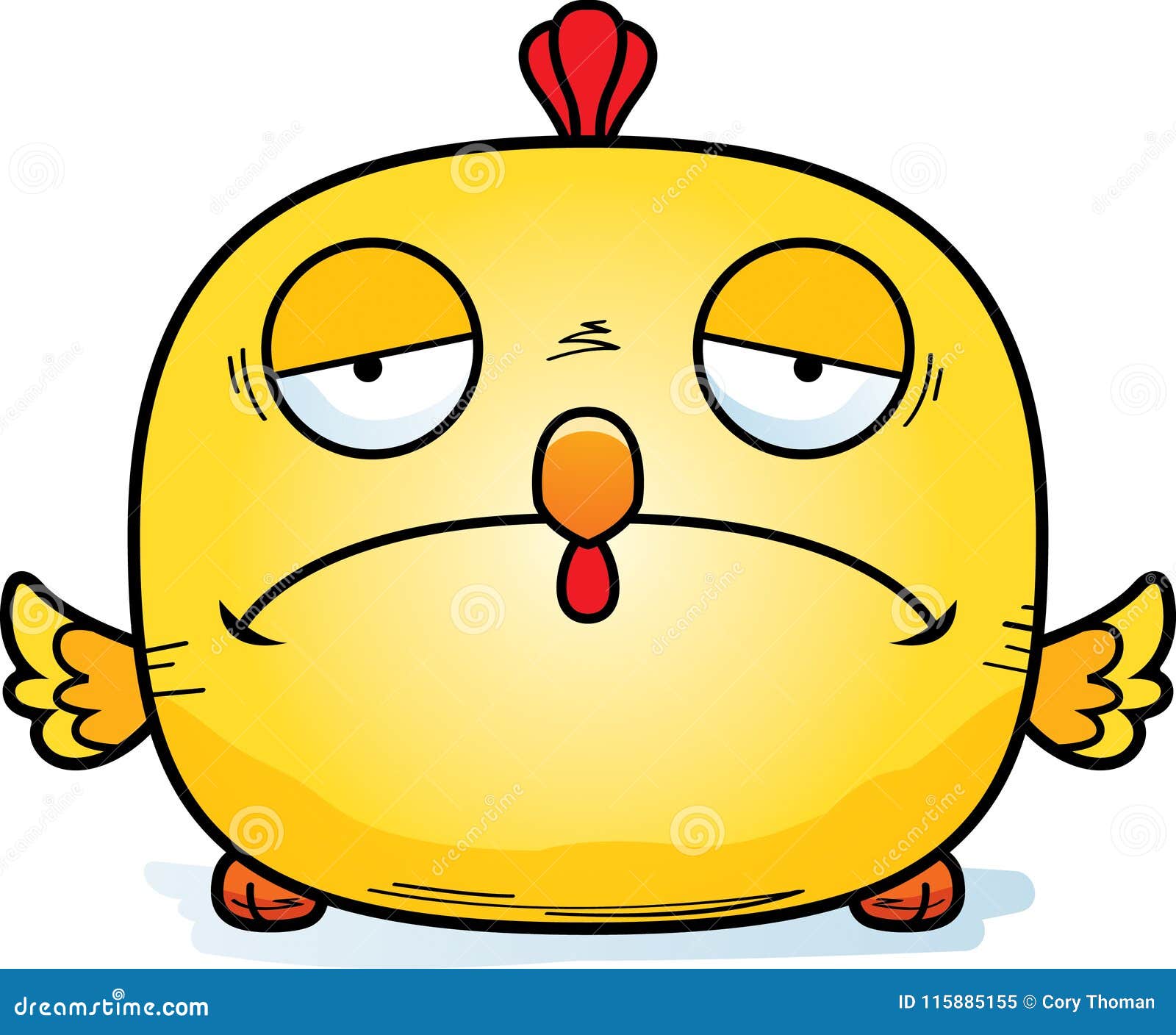Sad Little Chicken stock vector. Illustration of vector - 115885155